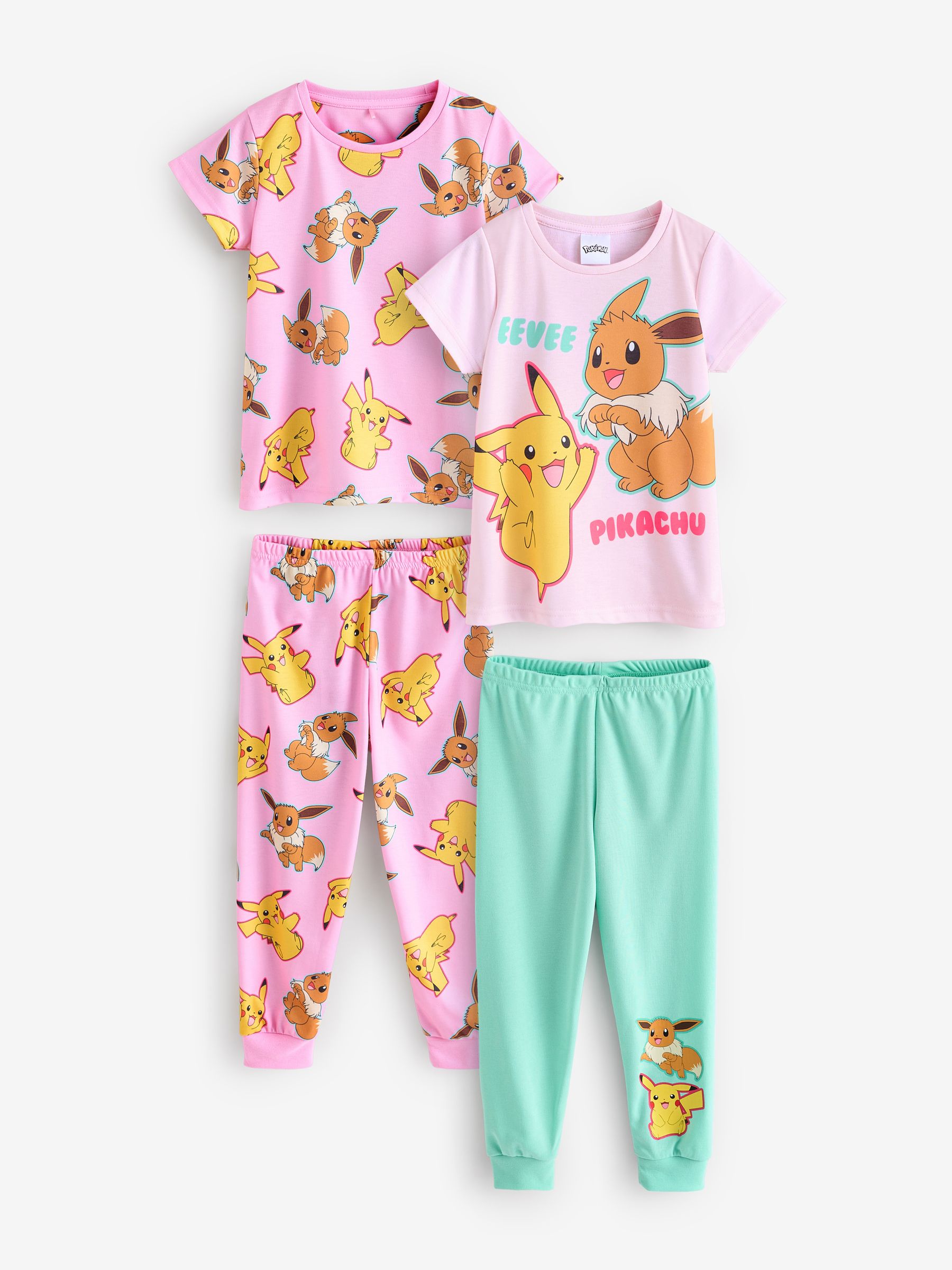 Buy Vanilla Underground Pink Girls Pokemon Pyjamas 2 Pack from the Next ...