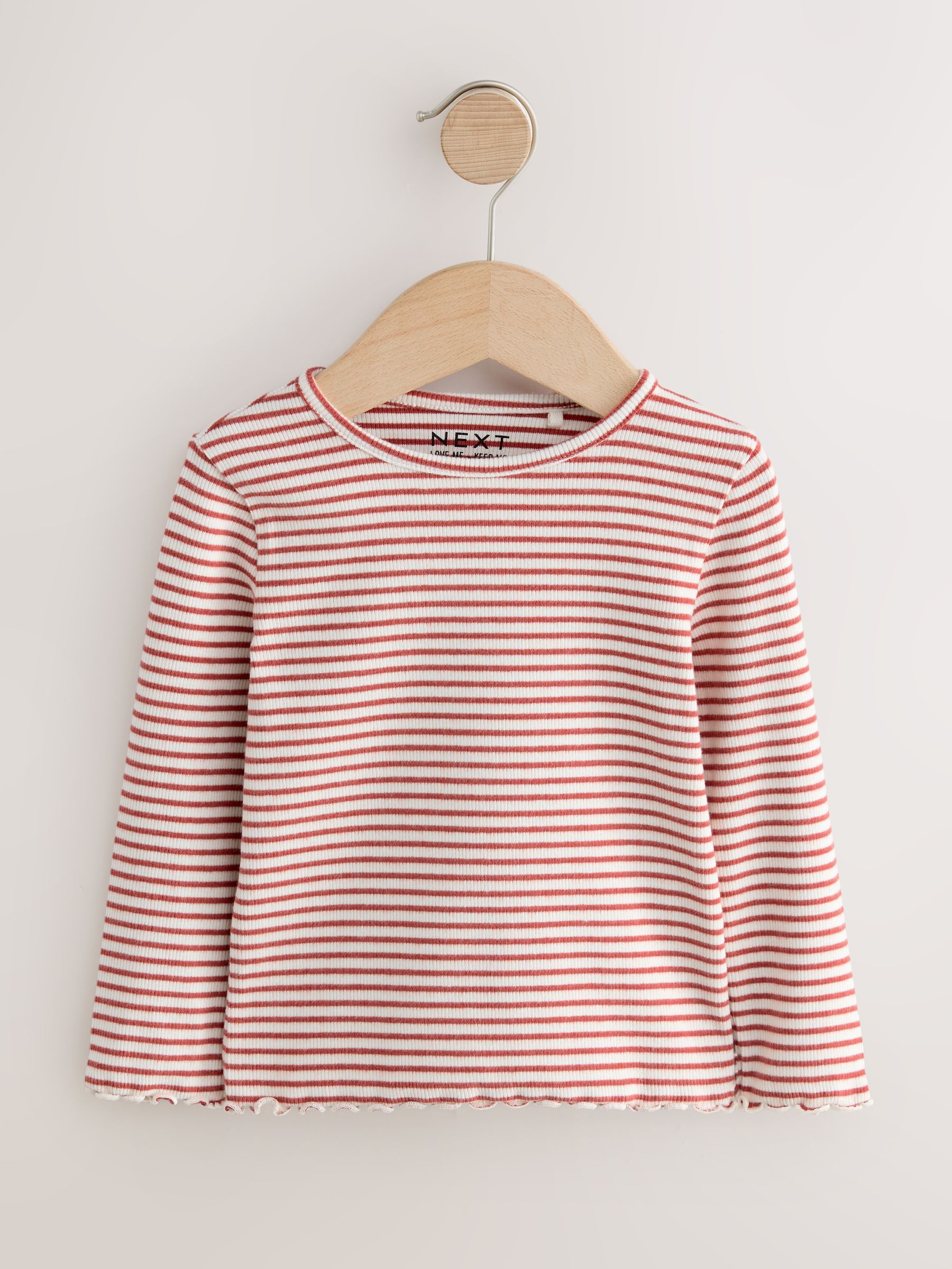 Buy Autumnal Orange Long Sleeve Rib Tops 5 Pack (3mths-7yrs) from the ...