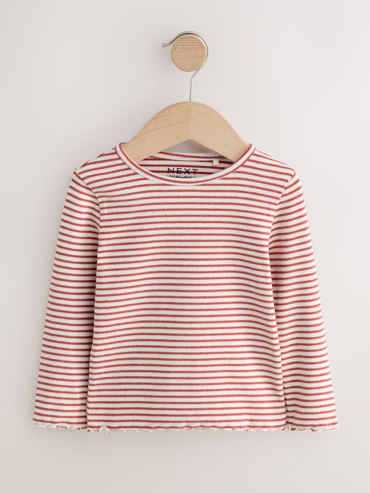 Buy Autumnal Orange Long Sleeve Rib Tops 5 Pack (3mths-7yrs) from Next USA