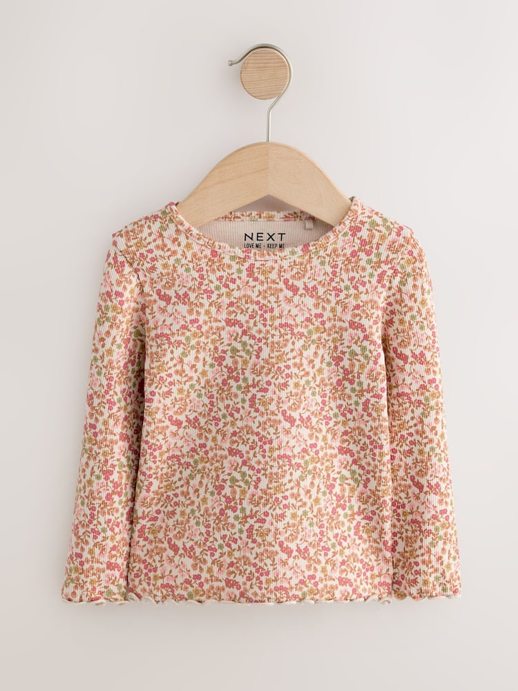 Buy Autumnal Orange Long Sleeve Rib Tops 5 Pack (3mths-7yrs) from Next USA