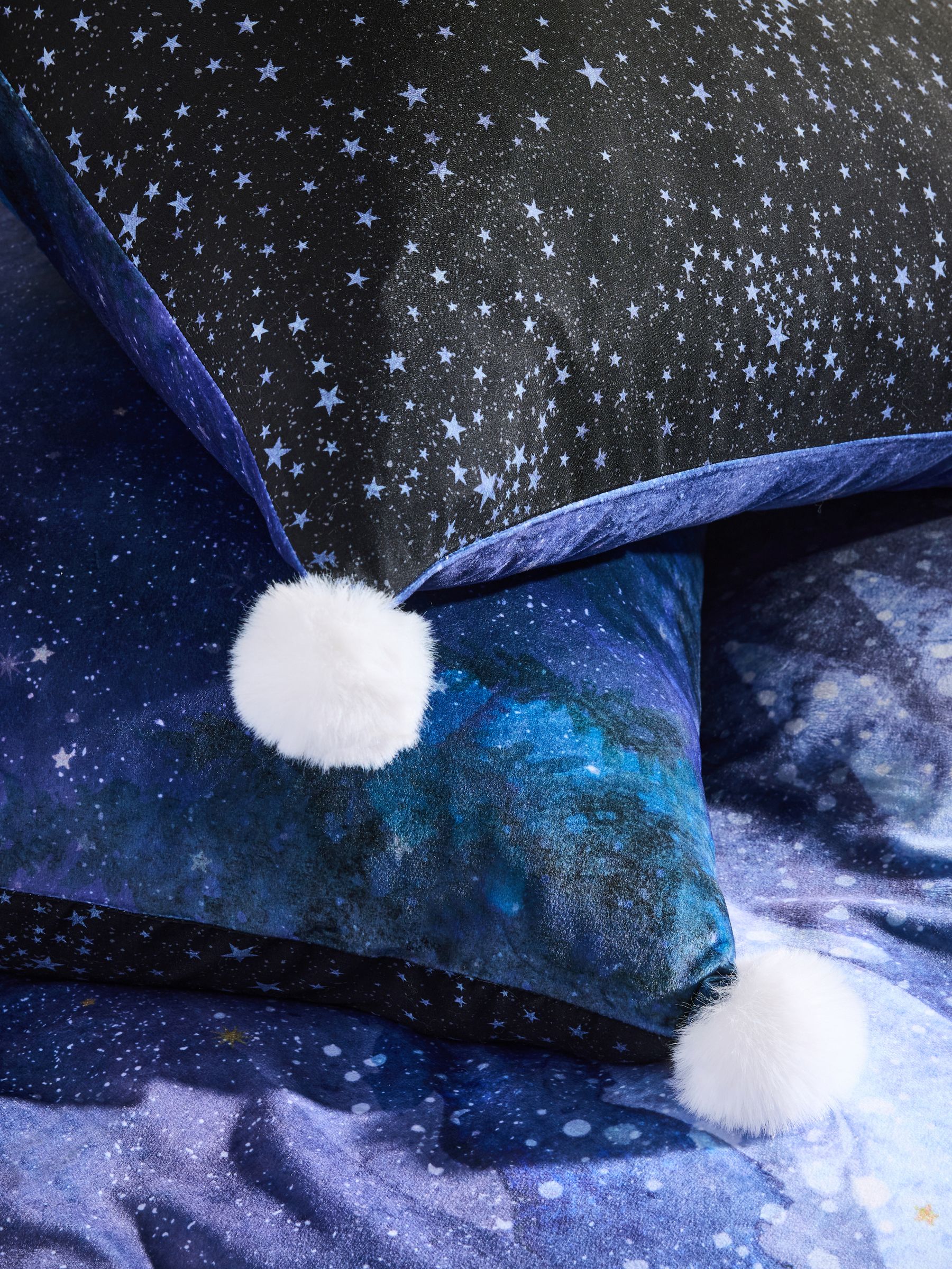 Buy Blue Snowglobe Christmas Velvet Duvet Cover and Pillowcase Set from ...