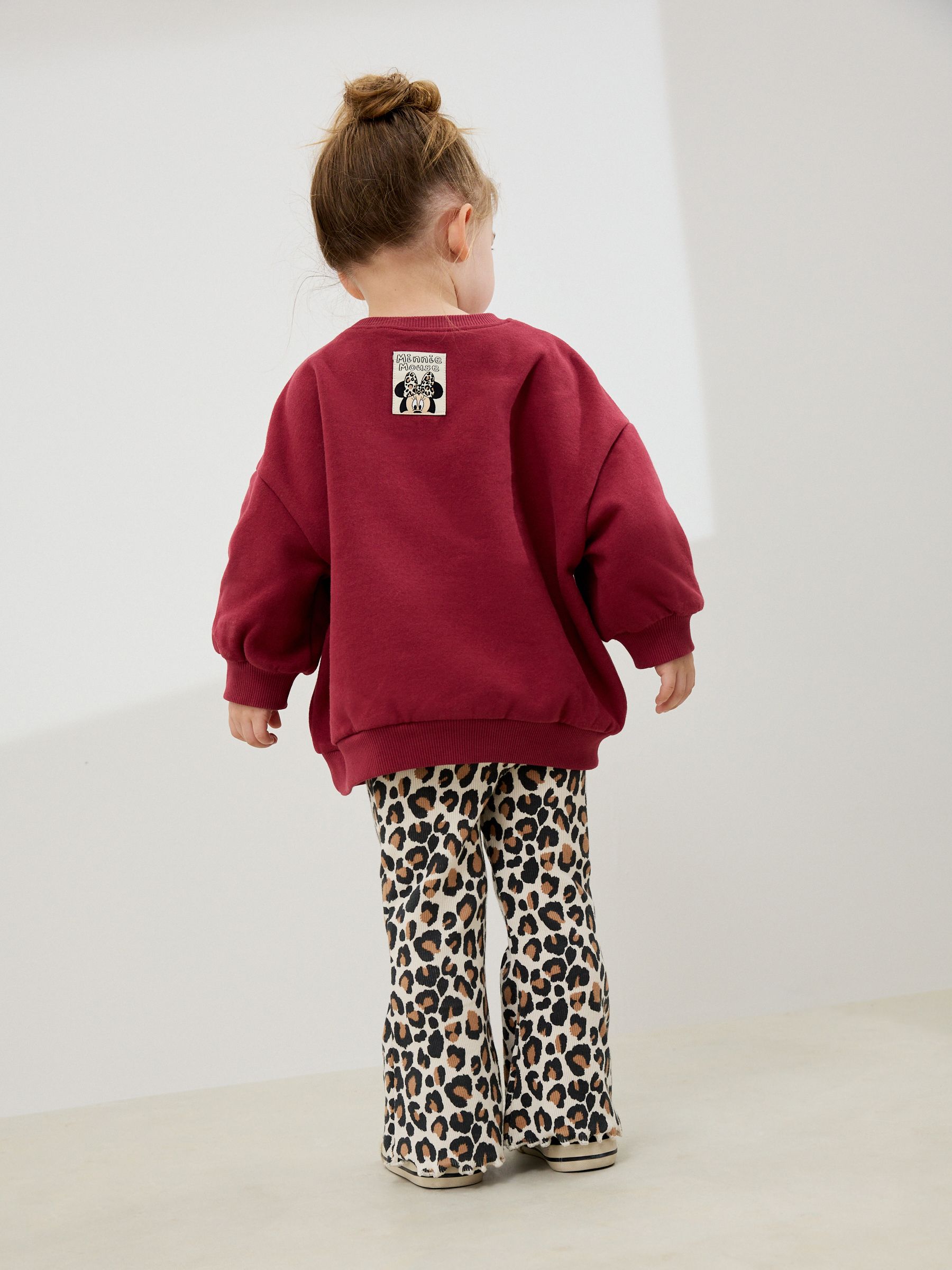 Buy Burgundy Red Leopard Minnie Mouse Sweatshirt and Flare Leggings Set ...