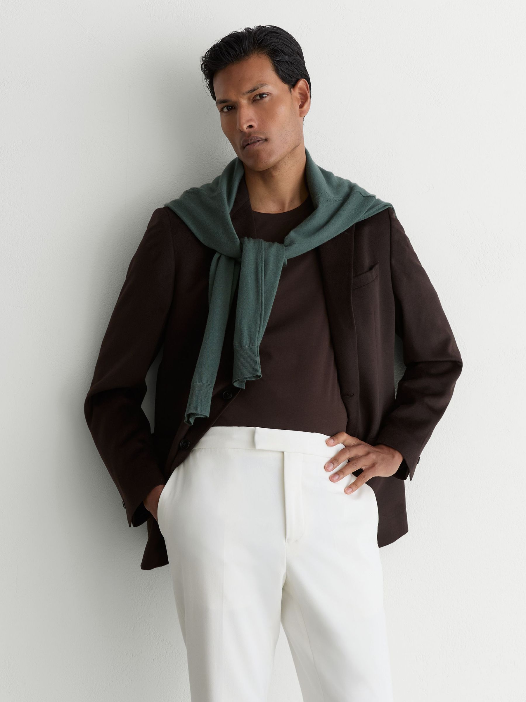 Buy Reiss White Found Stretch Slim-Fit Drawstring Trousers from the ...