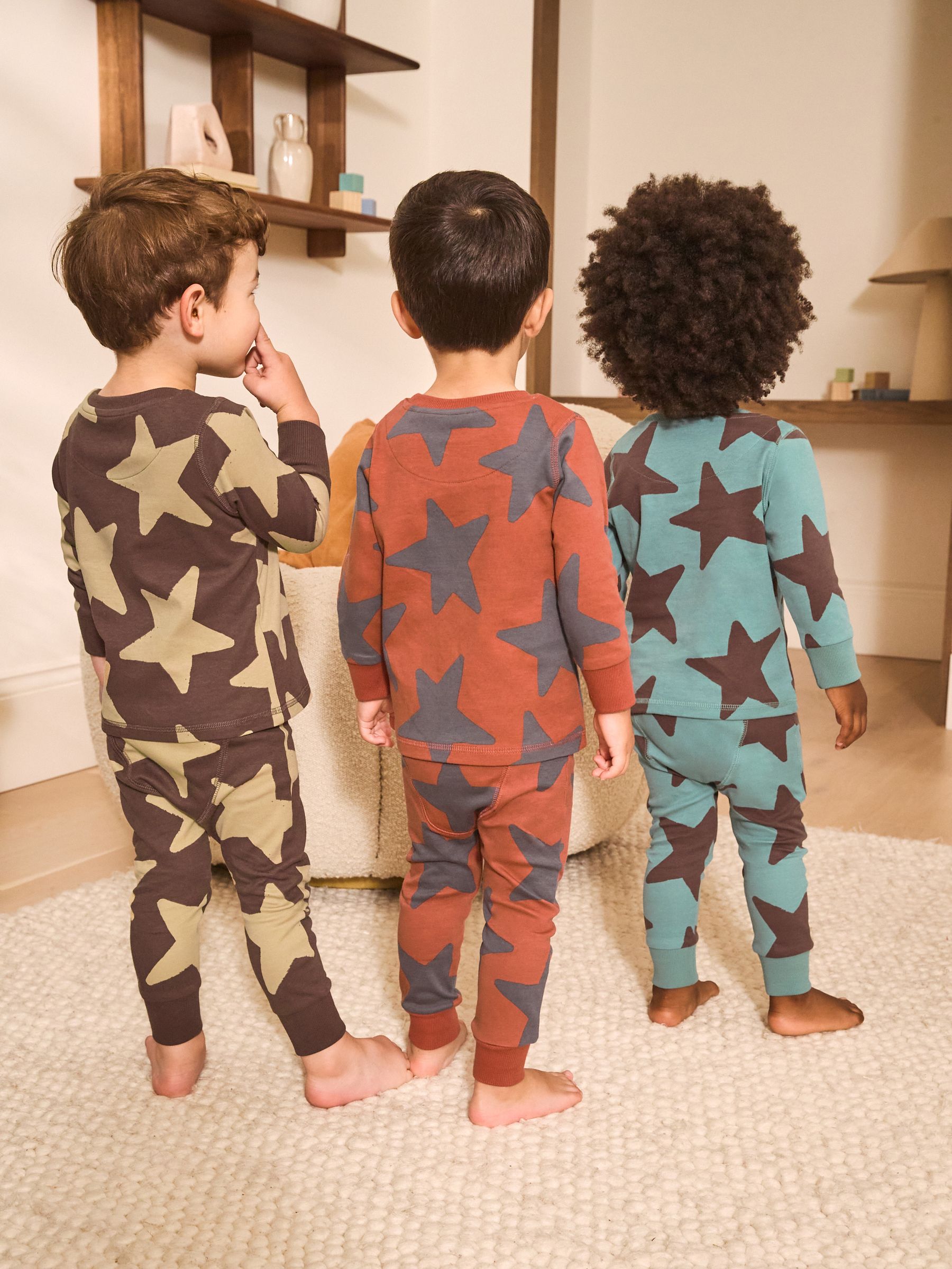Buy Blue/Brown Snuggle Pyjamas 3 Pack (9mths-10yrs) from Next Hong Kong