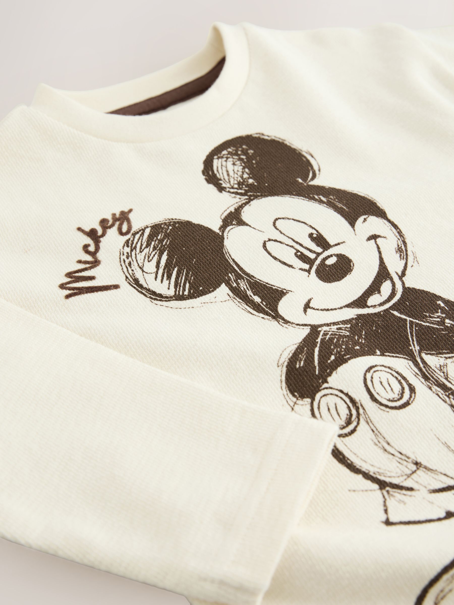 Buy Oatmeal Mickey Mouse Long Sleeve T-Shirt (3mths-8yrs) from Next Ukraine