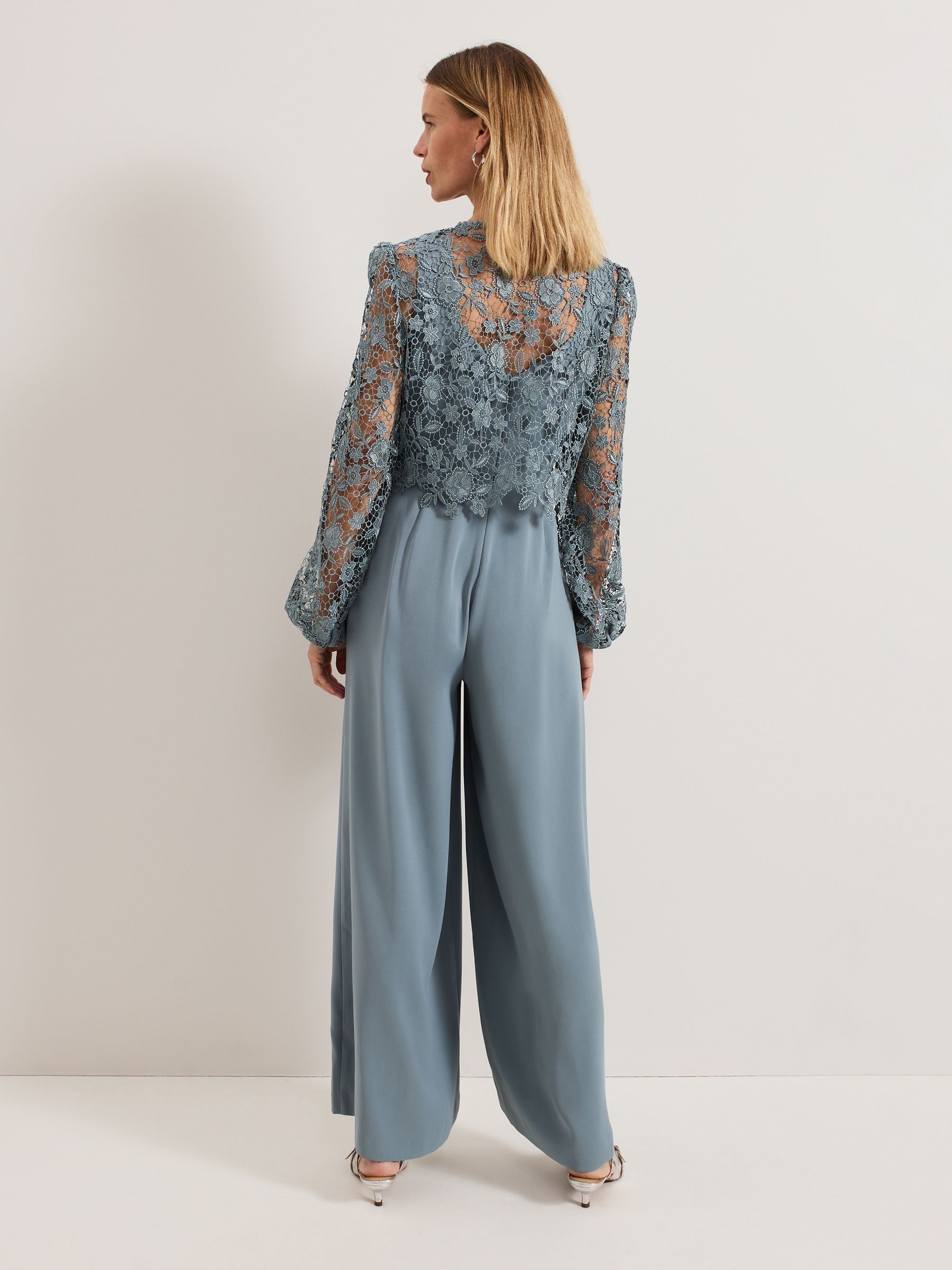 Buy Phase Eight Blue Vanessa Lace Bodice Jumpsuit from Next Australia
