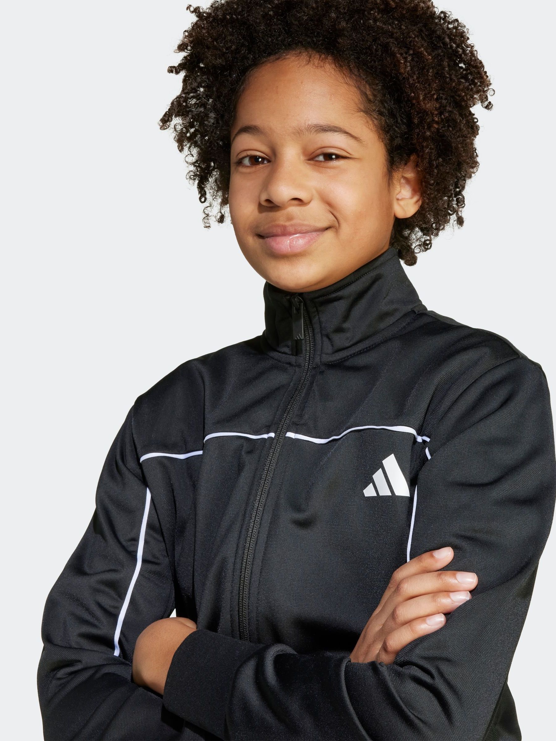 Buy adidas Black Tricot Colour Pop Kids Tracksuit from the Next UK ...