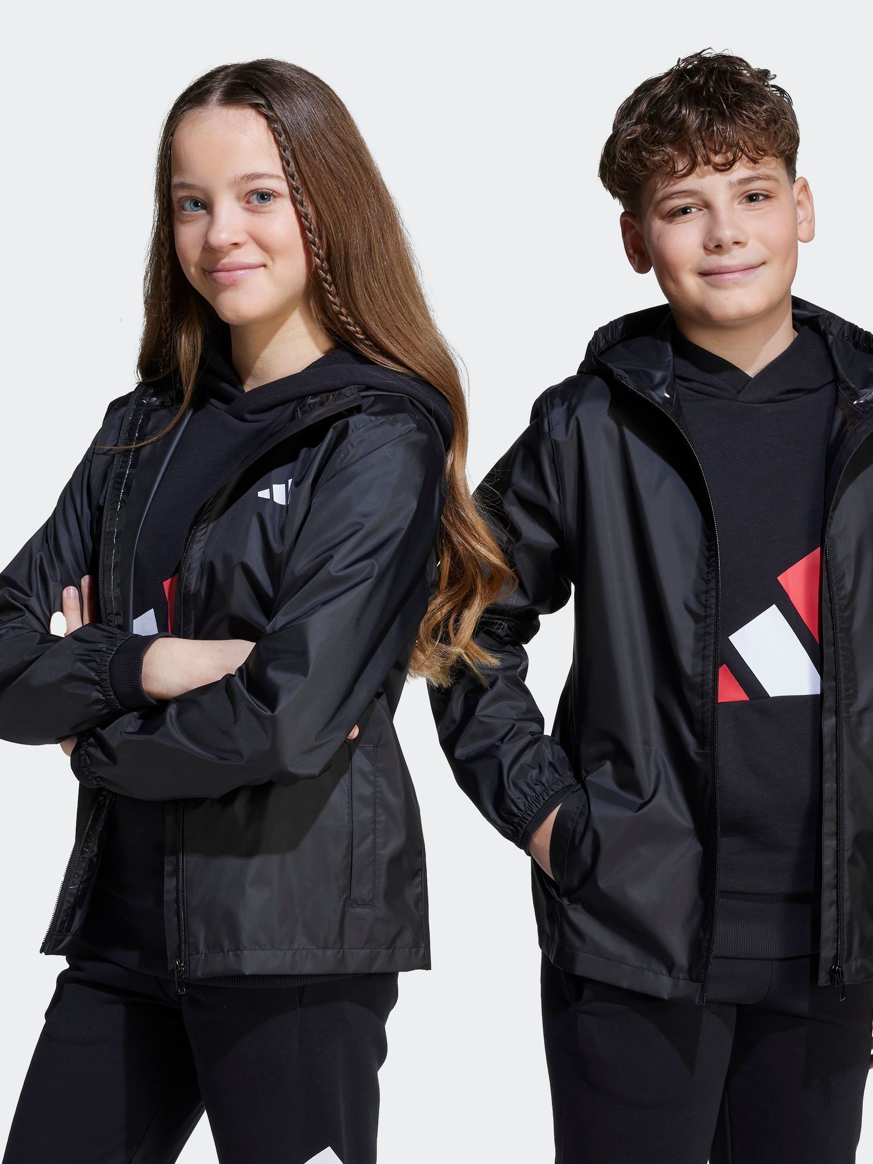 Buy Black - adidas Kids Waterproof Hooded Jacket from Next Israel