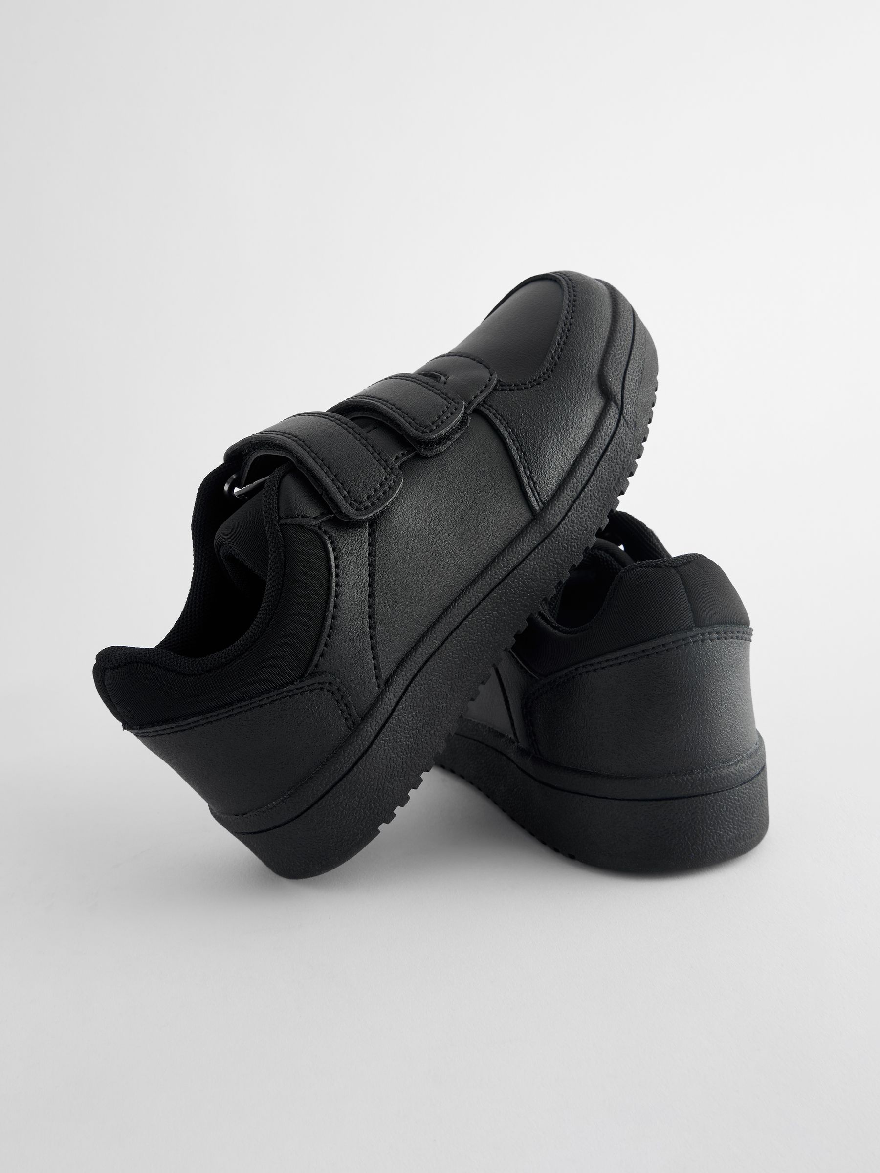 Buy Black Extra Wide Fit (H) 2 Straps Touch Fastening School Shoes from ...