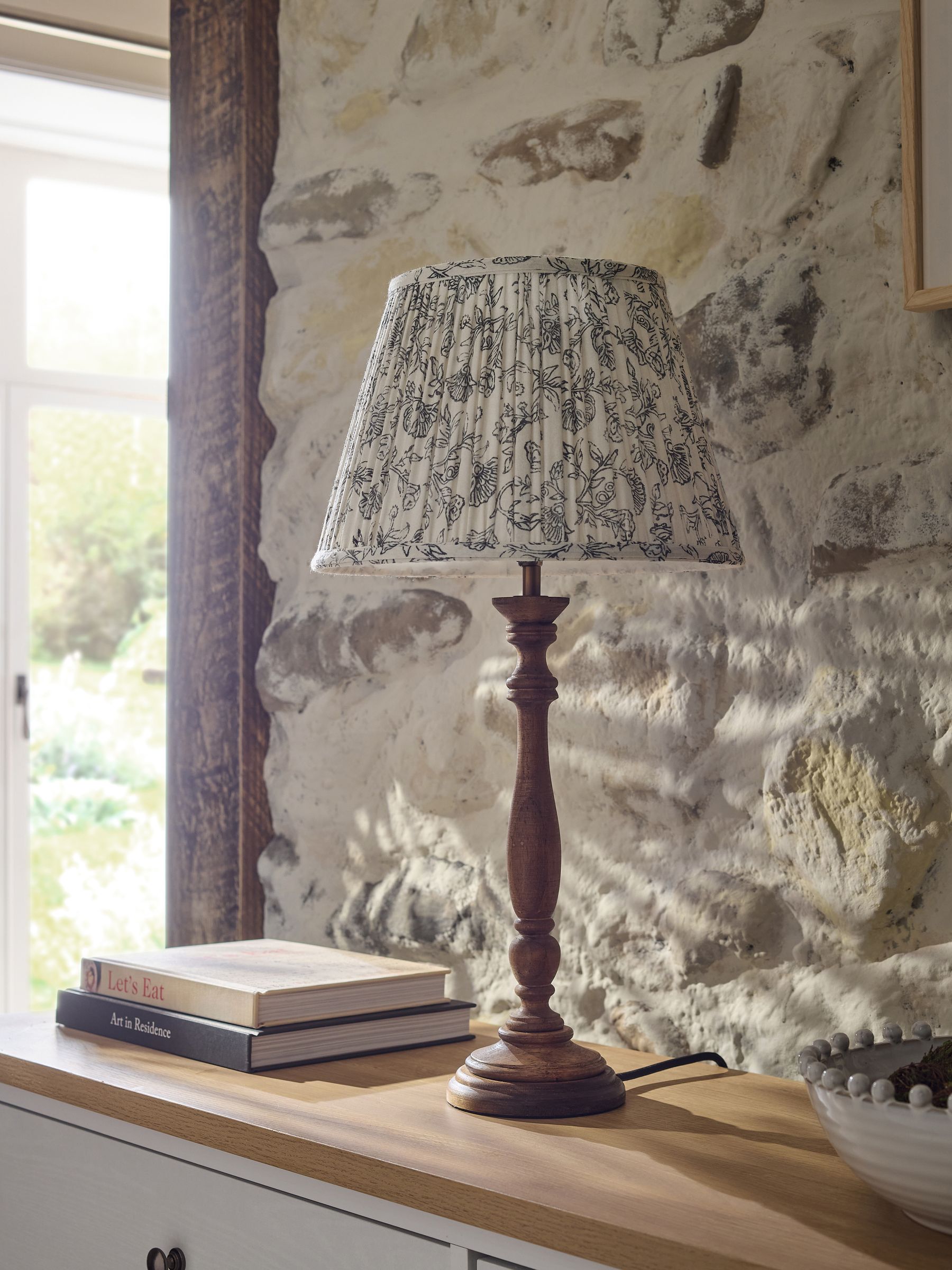Buy White & Black Floral Pleated Lamp Shade from the Next UK online shop