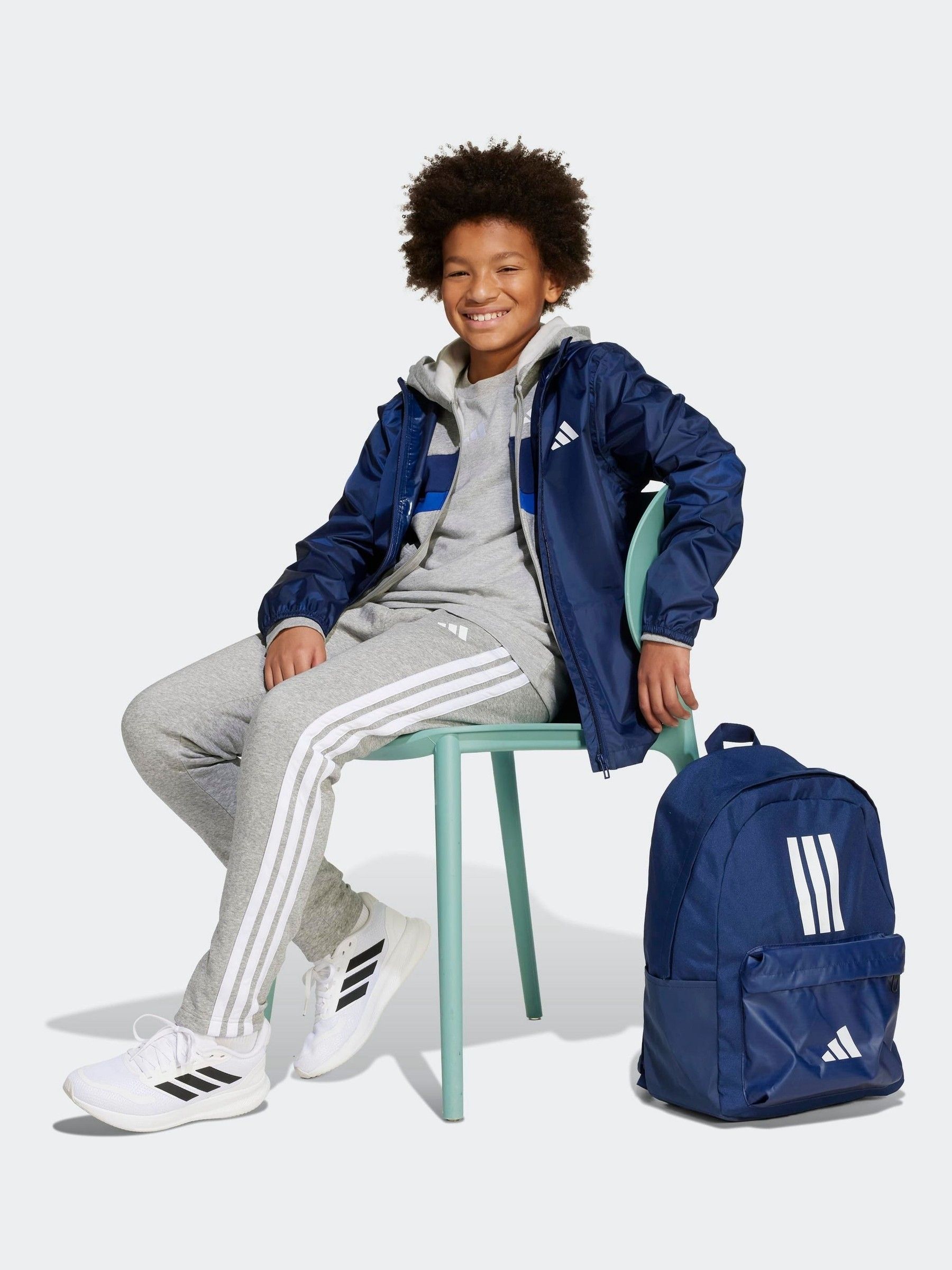 Buy adidas Blue Kids Waterproof Hooded Jacket from the Next UK online shop