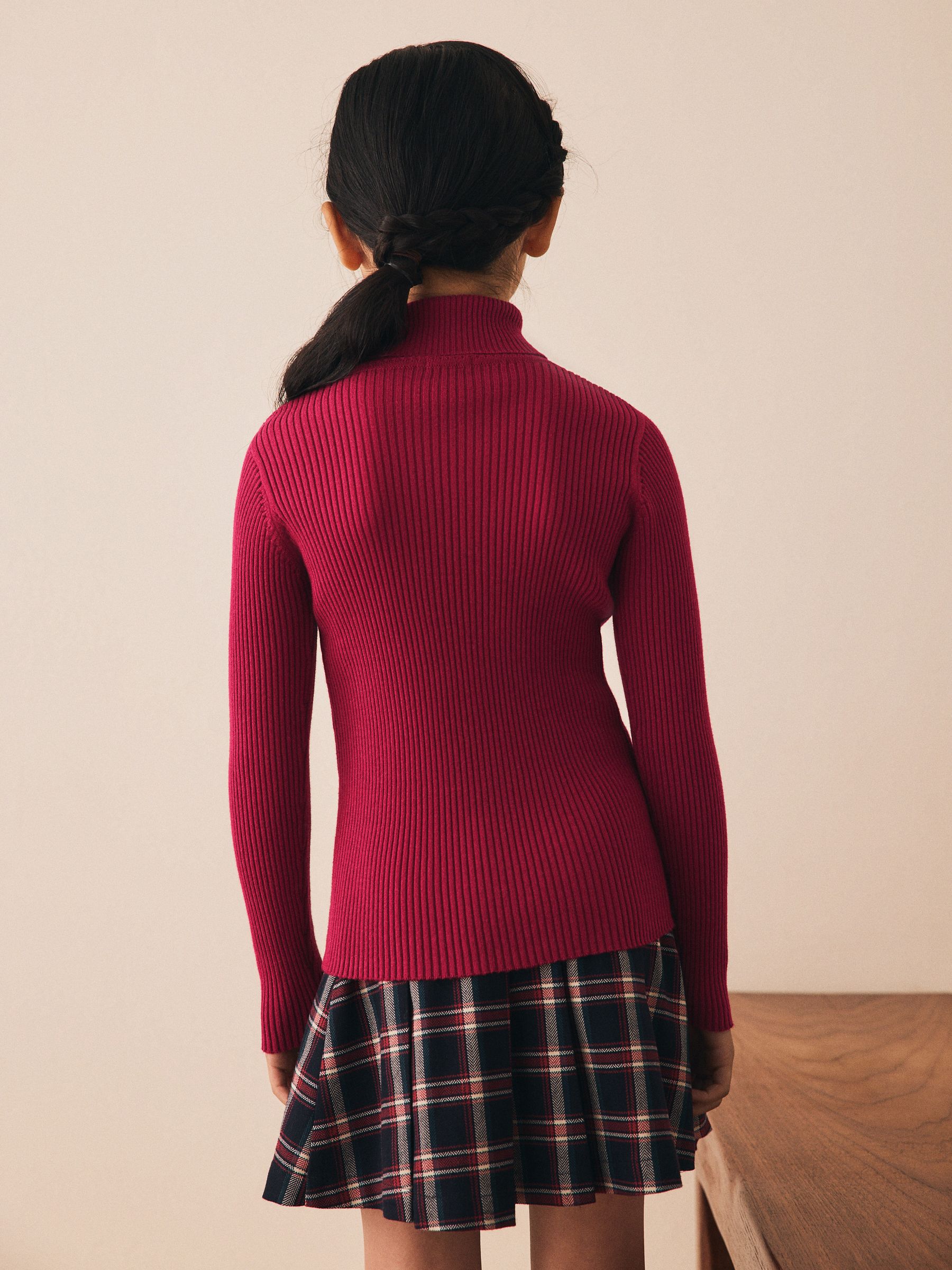 Buy Berry Red Roll Neck Knit Jumper (3-16yrs) from Next Saudi Arabia