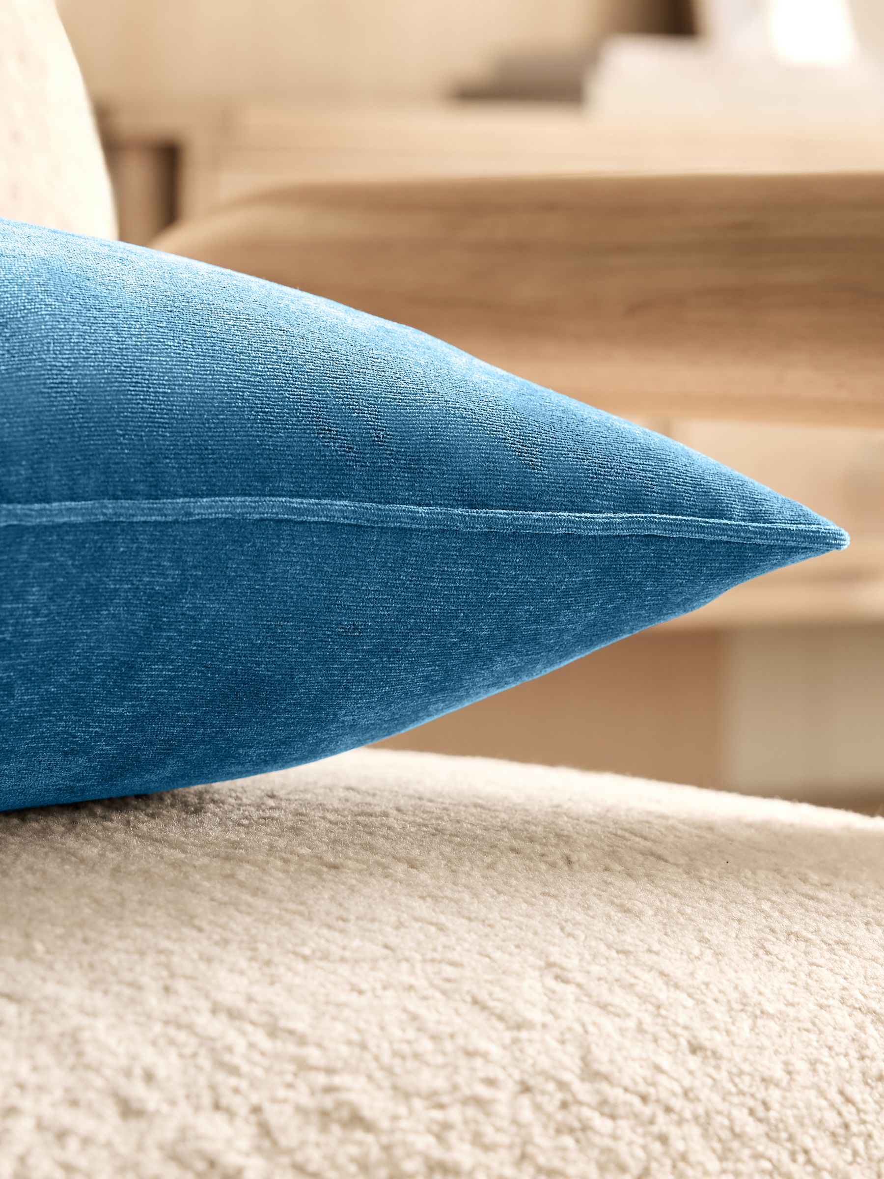 Buy Blue 45 x 45cm Soft Velour Cushion from the Next UK online shop