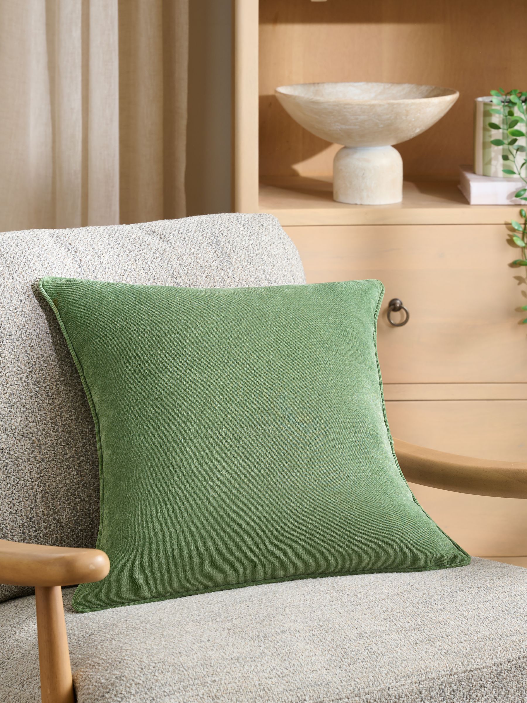 Buy Light Green 45 x 45cm Soft Velour Cushion from the Next UK online shop