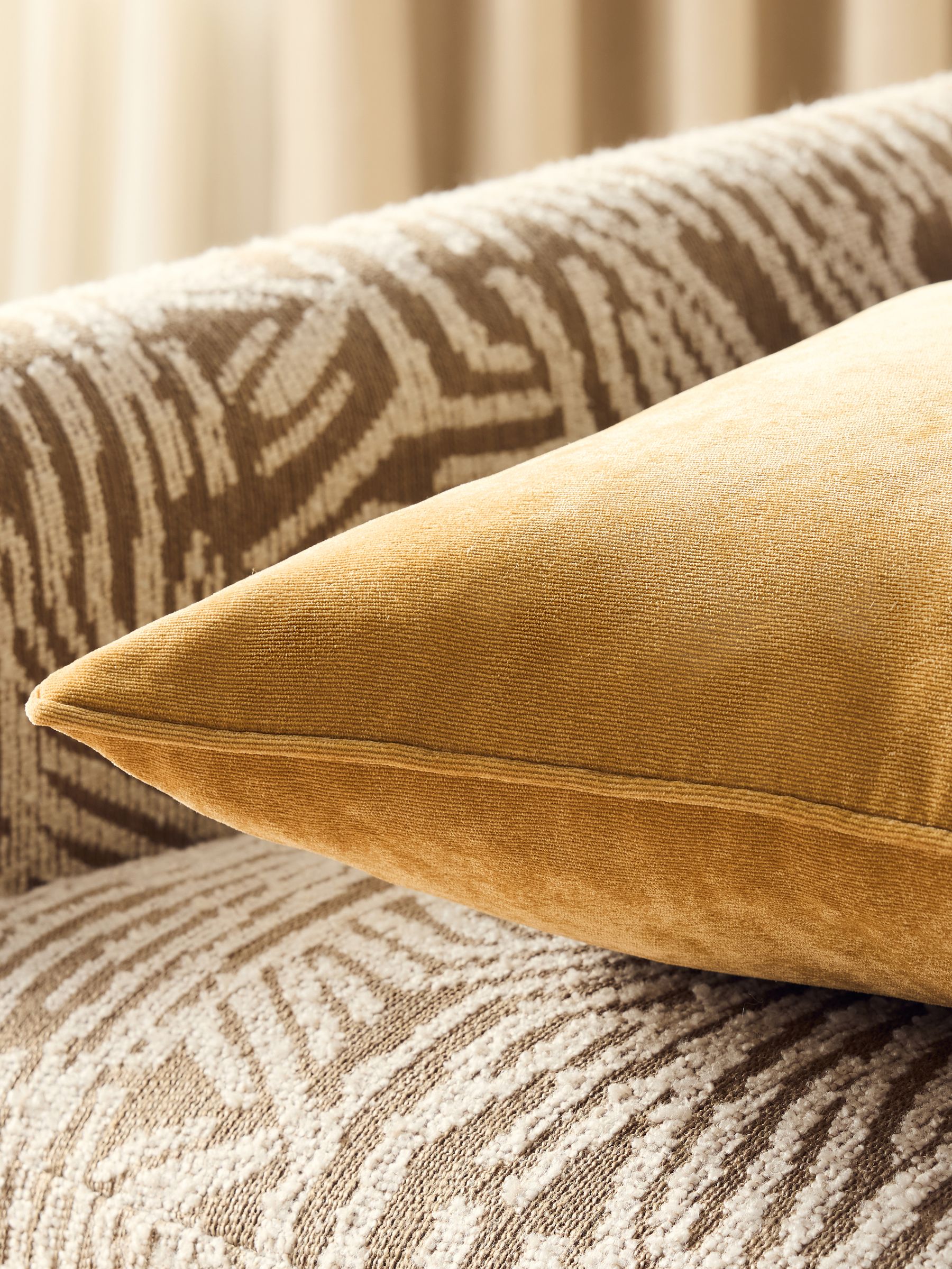 Buy Yellow 45 x 45cm Soft Velour Cushion from the Next UK online shop
