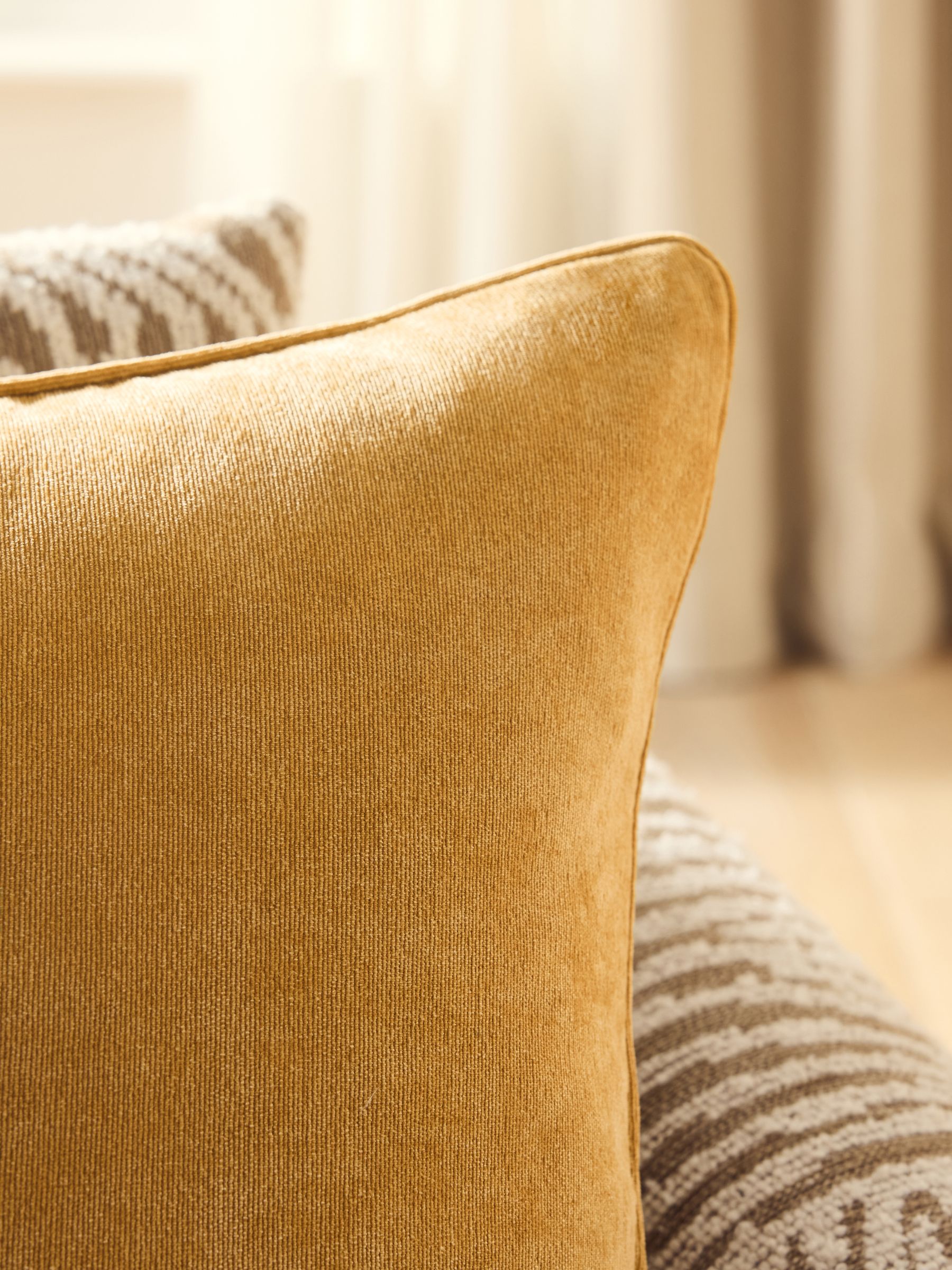 Buy Yellow 45 x 45cm Soft Velour Cushion from the Next UK online shop