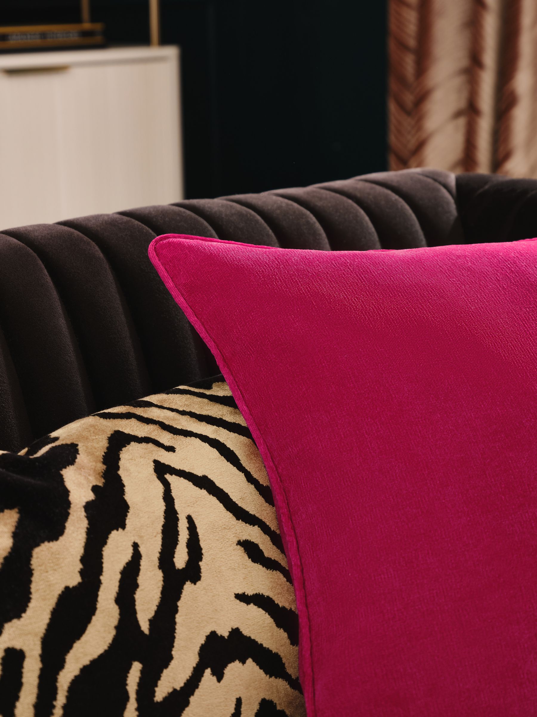 Buy Fuchsia Pink 45 x 45cm Soft Velour Cushion from the Next UK online shop