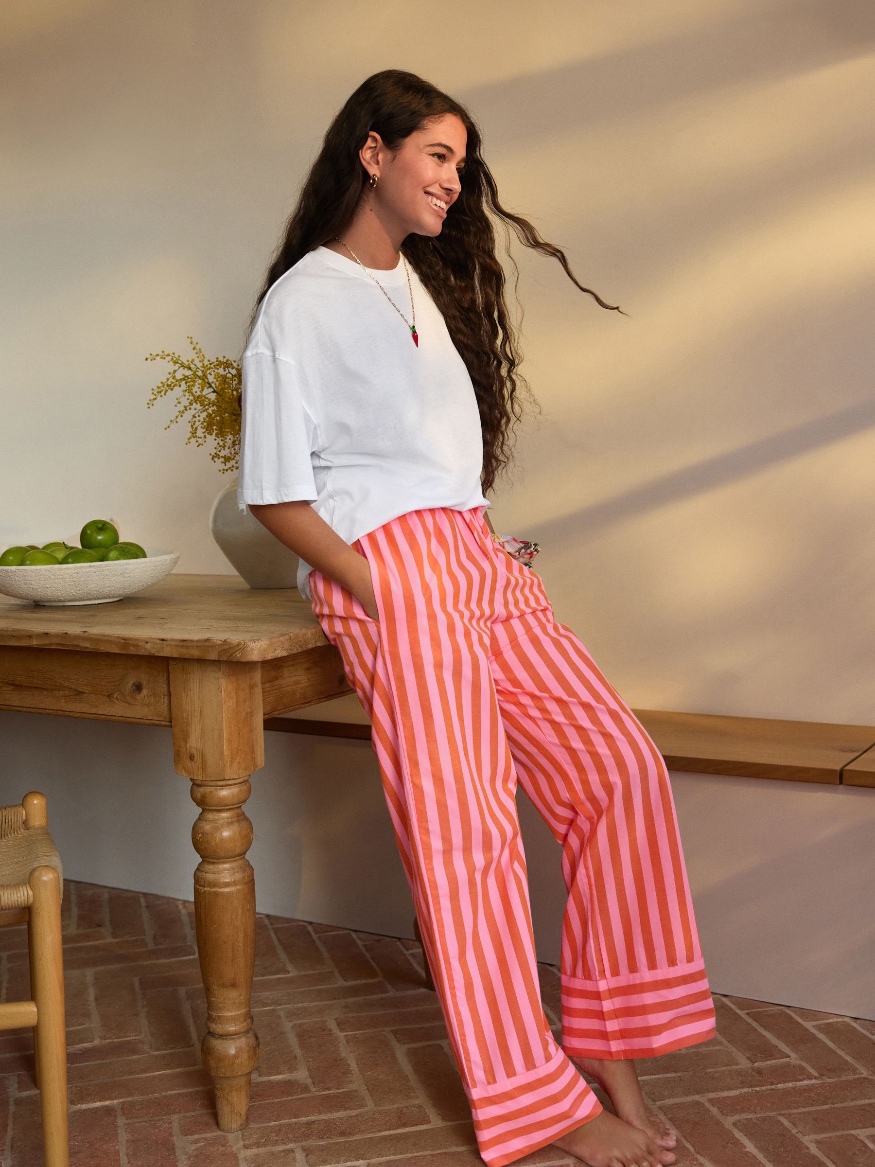 Buy Fluro Pink Stripe Cotton Blend Short Sleeve Pyjamas from the Next ...