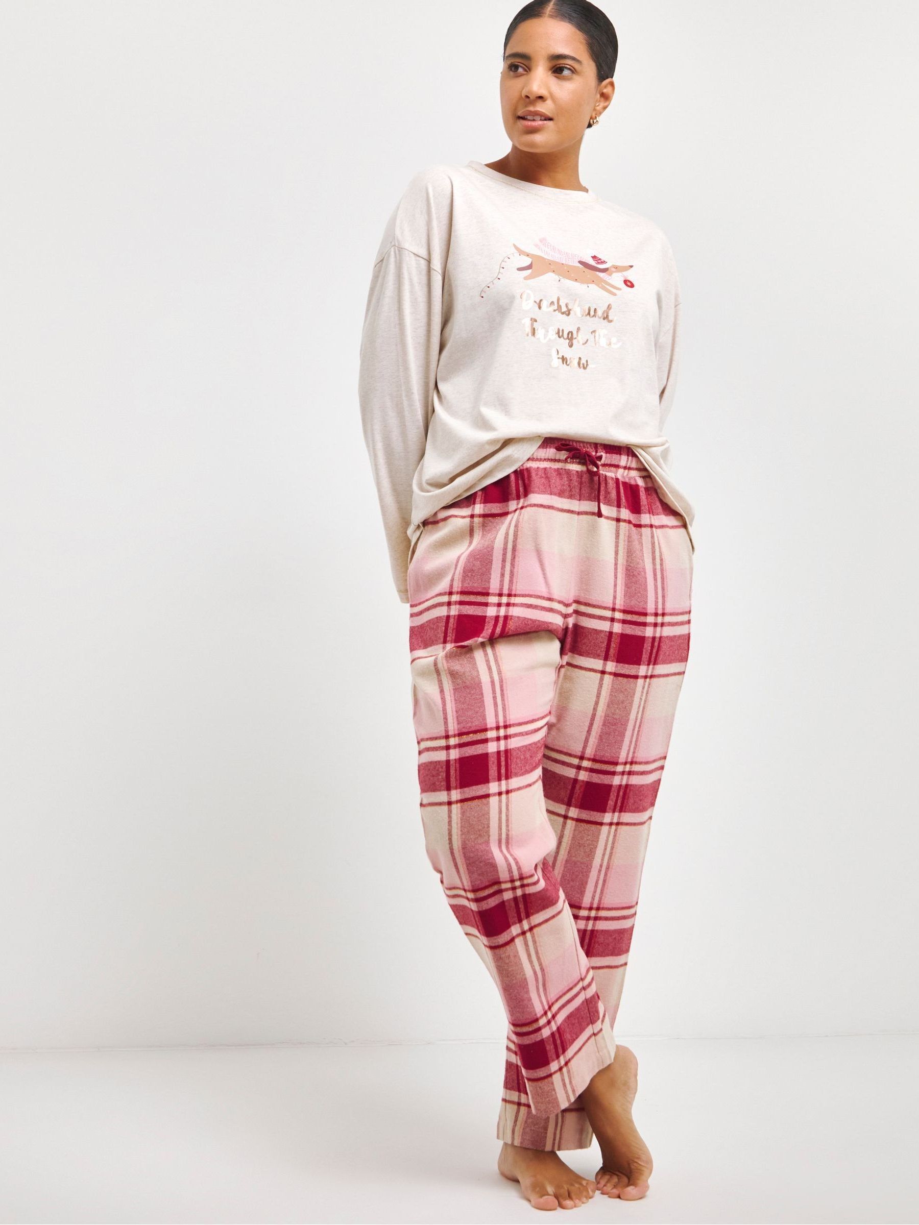 Buy Simply Be Pink Flannel Pant Novelty Pyjama Set from the Next UK ...