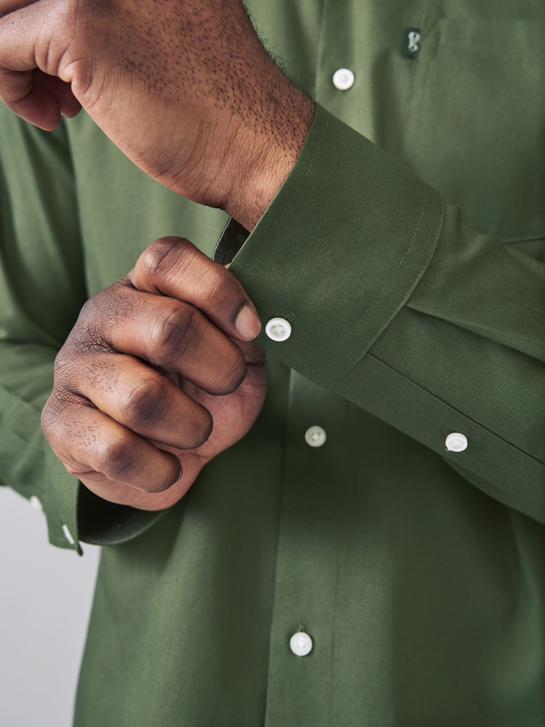 Buy Dark Green Regular Fit Button Down Easy Iron Oxford Shirt from Next Saudi Arabia