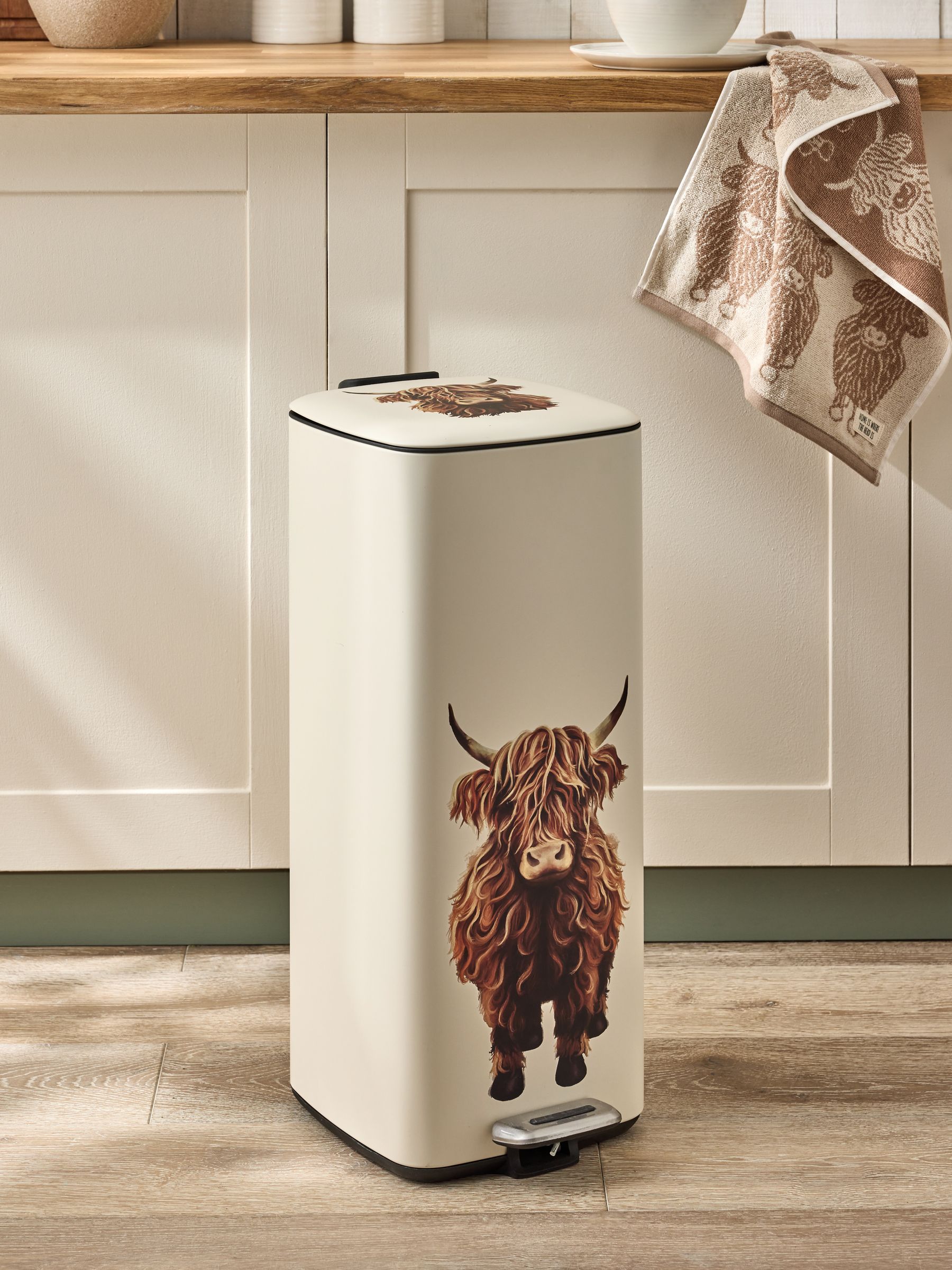 Buy Natural 30L Hamish The Highland Cow Soft Close Pedal Bin from the ...