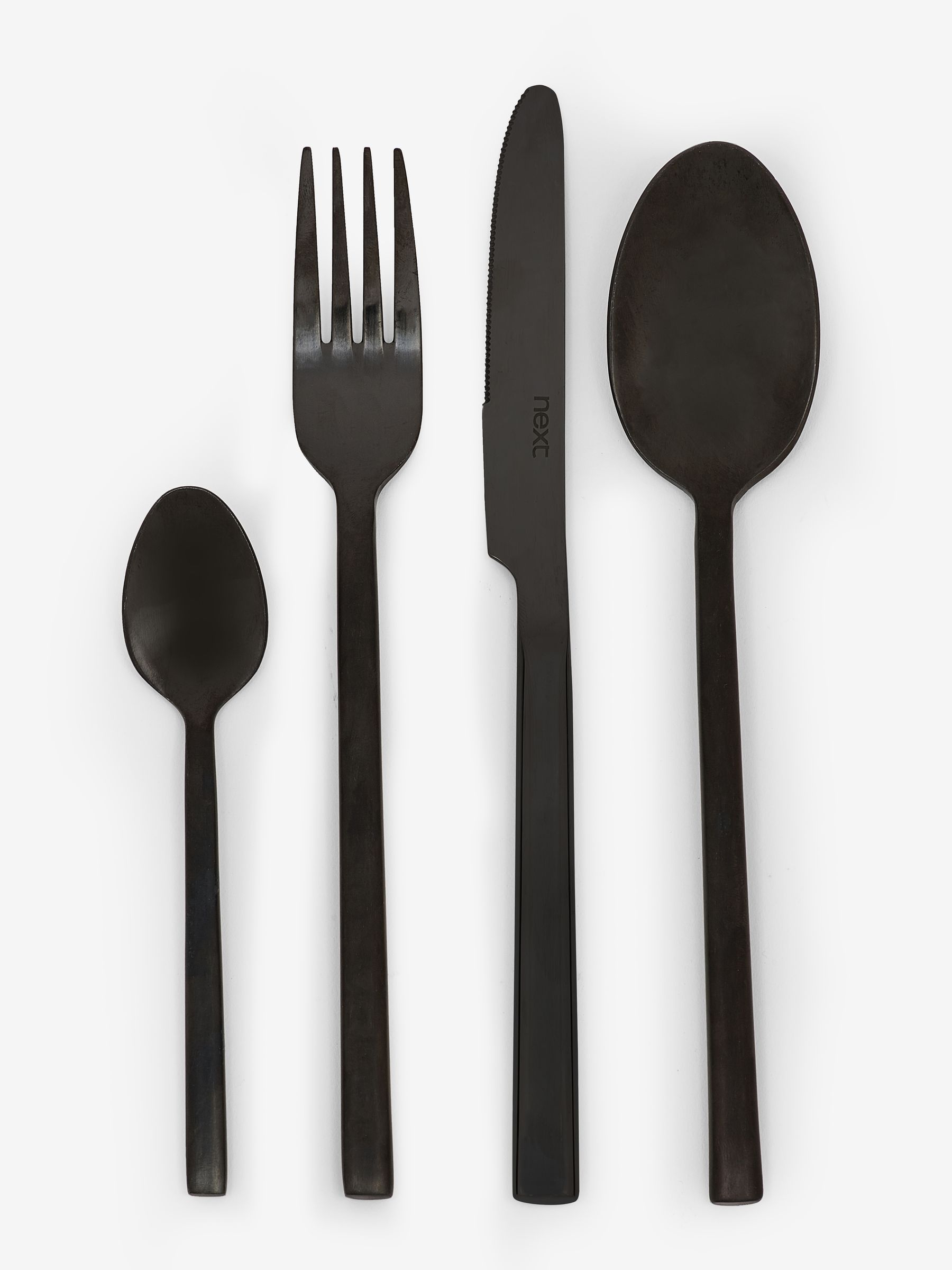 Buy Black 24pc Kensington Stainless Steel Cutlery Set from the Next UK ...