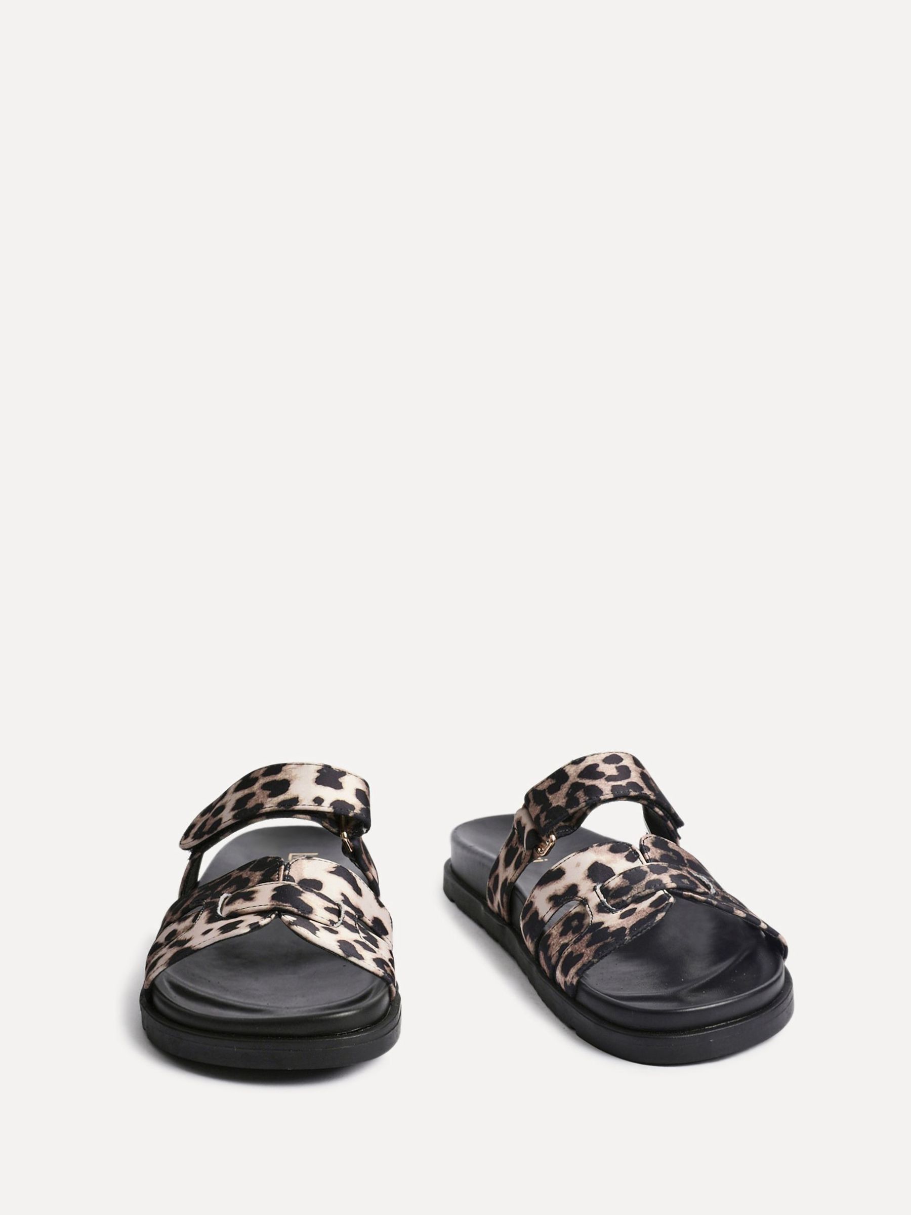 Buy Linzi Leopard Essential Slip-On Sandals With Woven Front Strap from ...