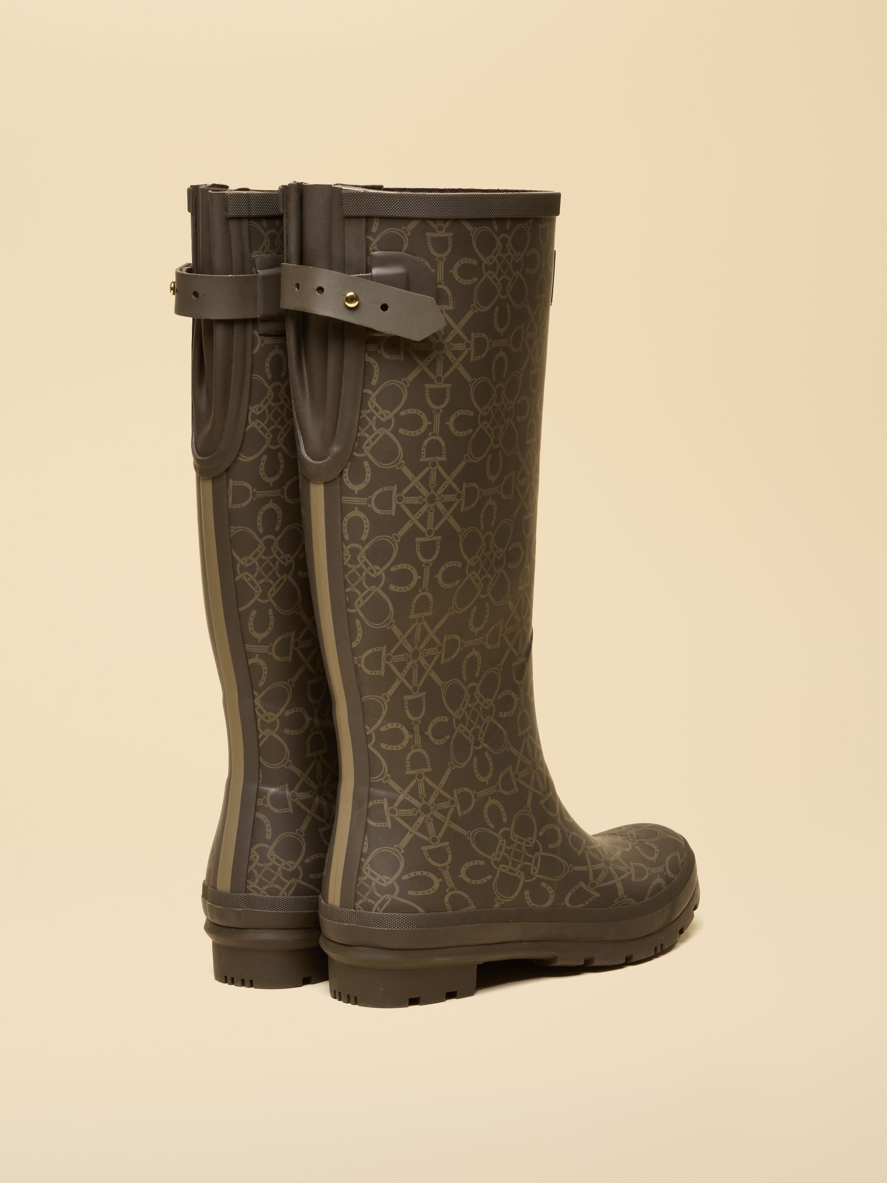 Buy Joules Printed Brown Adjustable Tall Waterproof Wellies from the ...