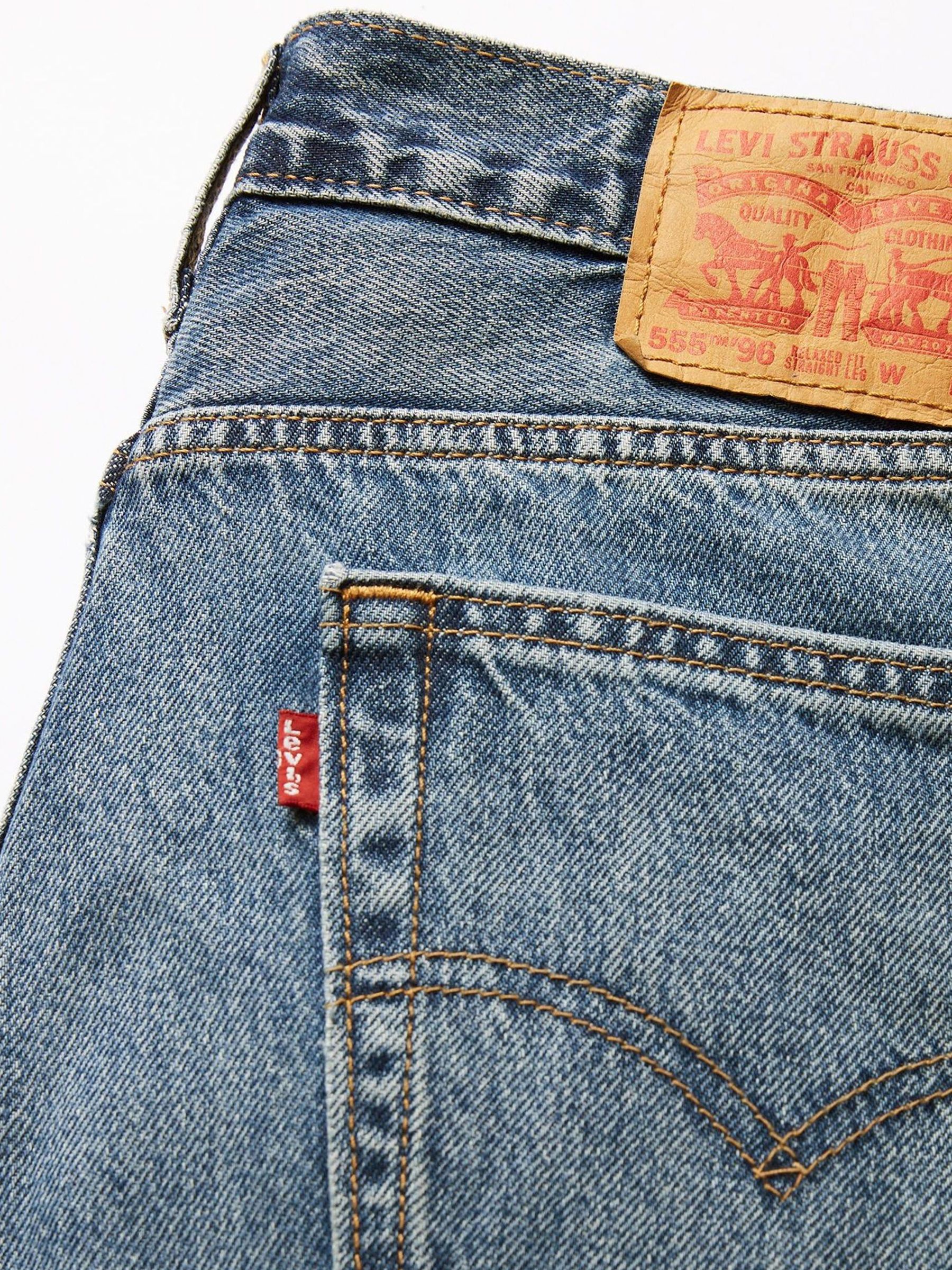 Buy Levi's® Blue 100% Cotton 555 Relaxed Straight Worn In Jeans from ...