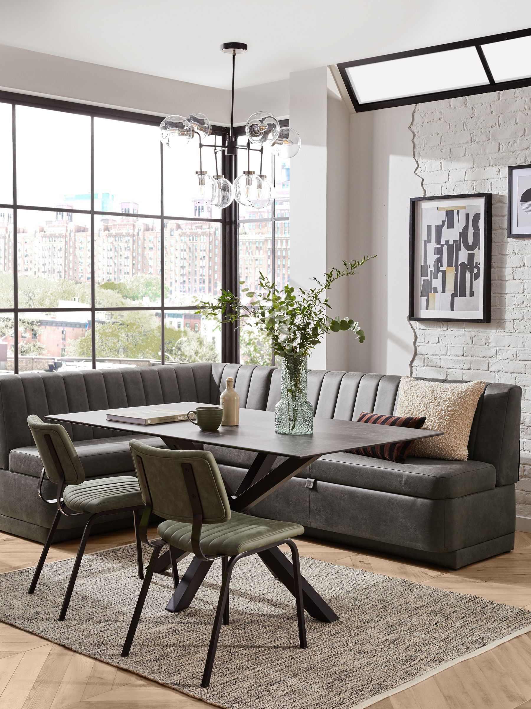 Buy Monza Faux Leather Dark Grey Anderson Storage Left Hand Corner ...