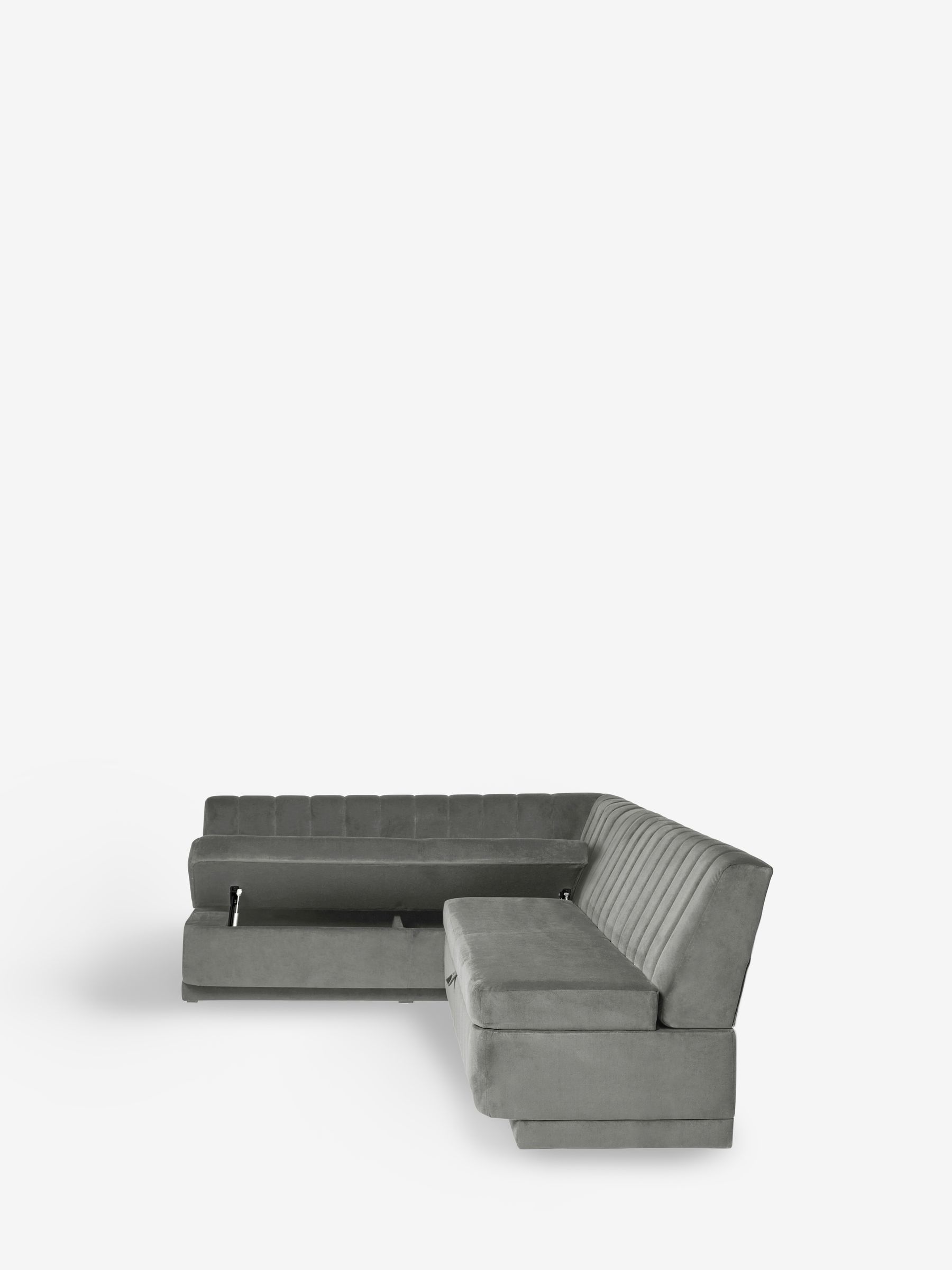 Buy Soft Velvet Grey Anderson Storage Left Hand Corner Dining Bench ...