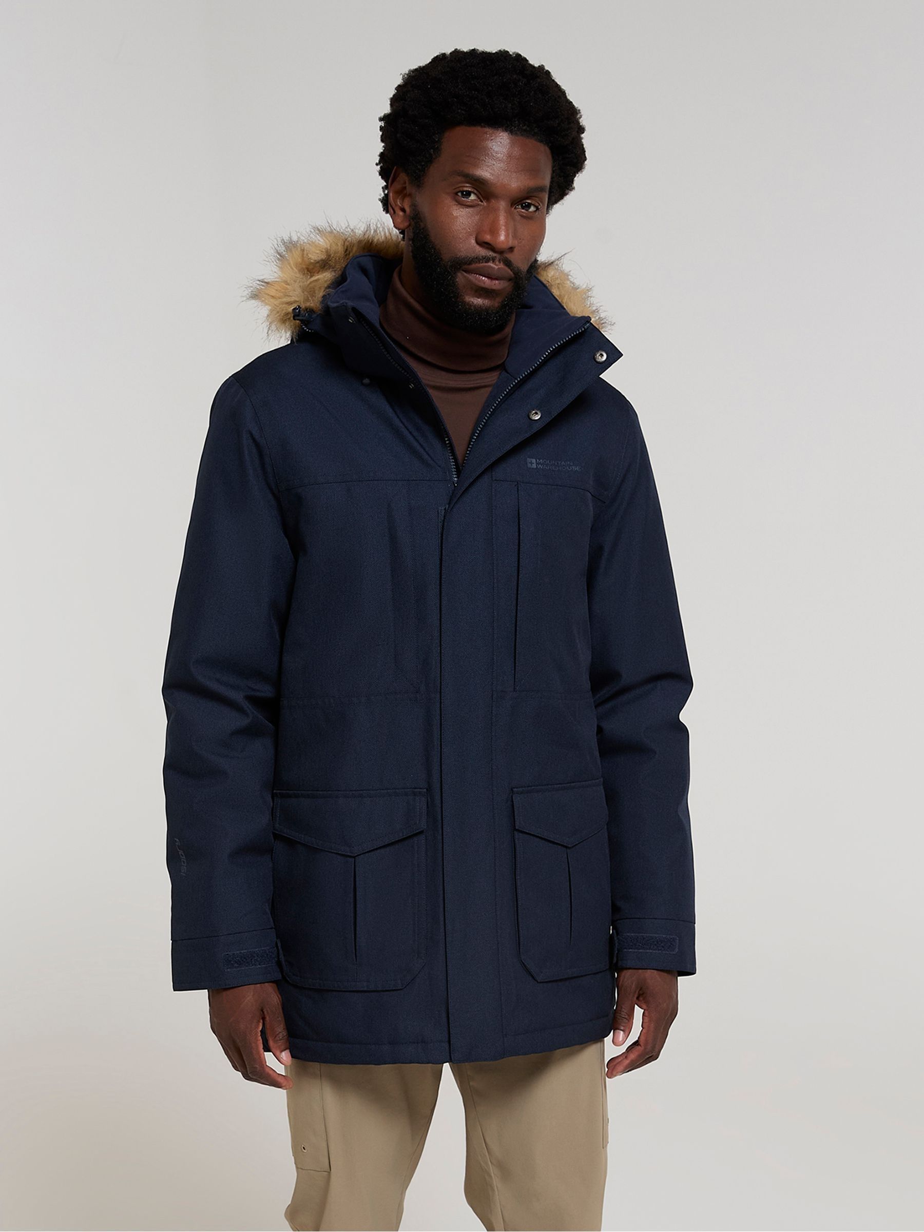 Buy Mountain Warehouse Blue Mens Gorge Waterproof Long Jacket from the ...