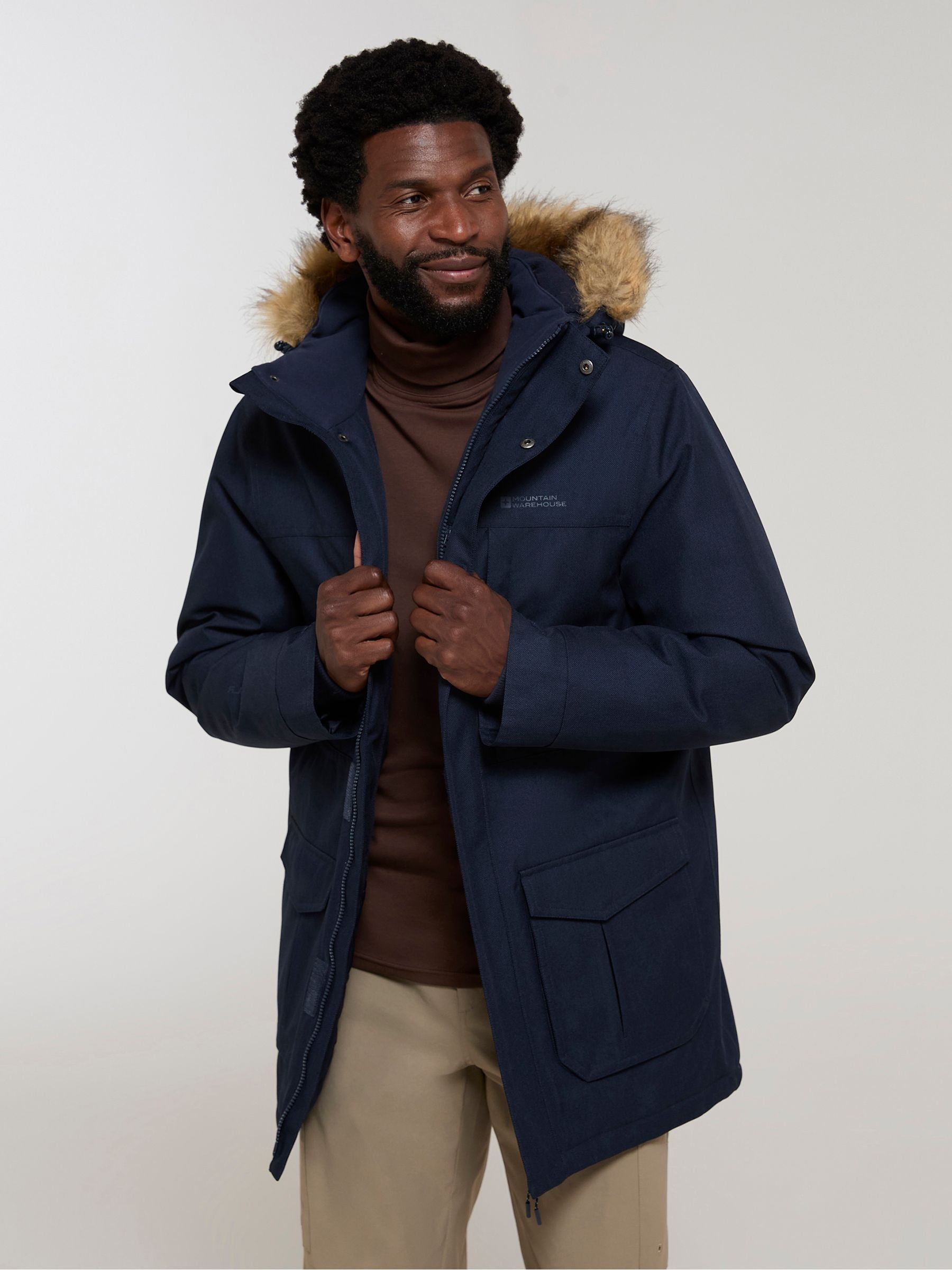 Buy Mountain Warehouse Blue Mens Gorge Waterproof Long Jacket from the ...