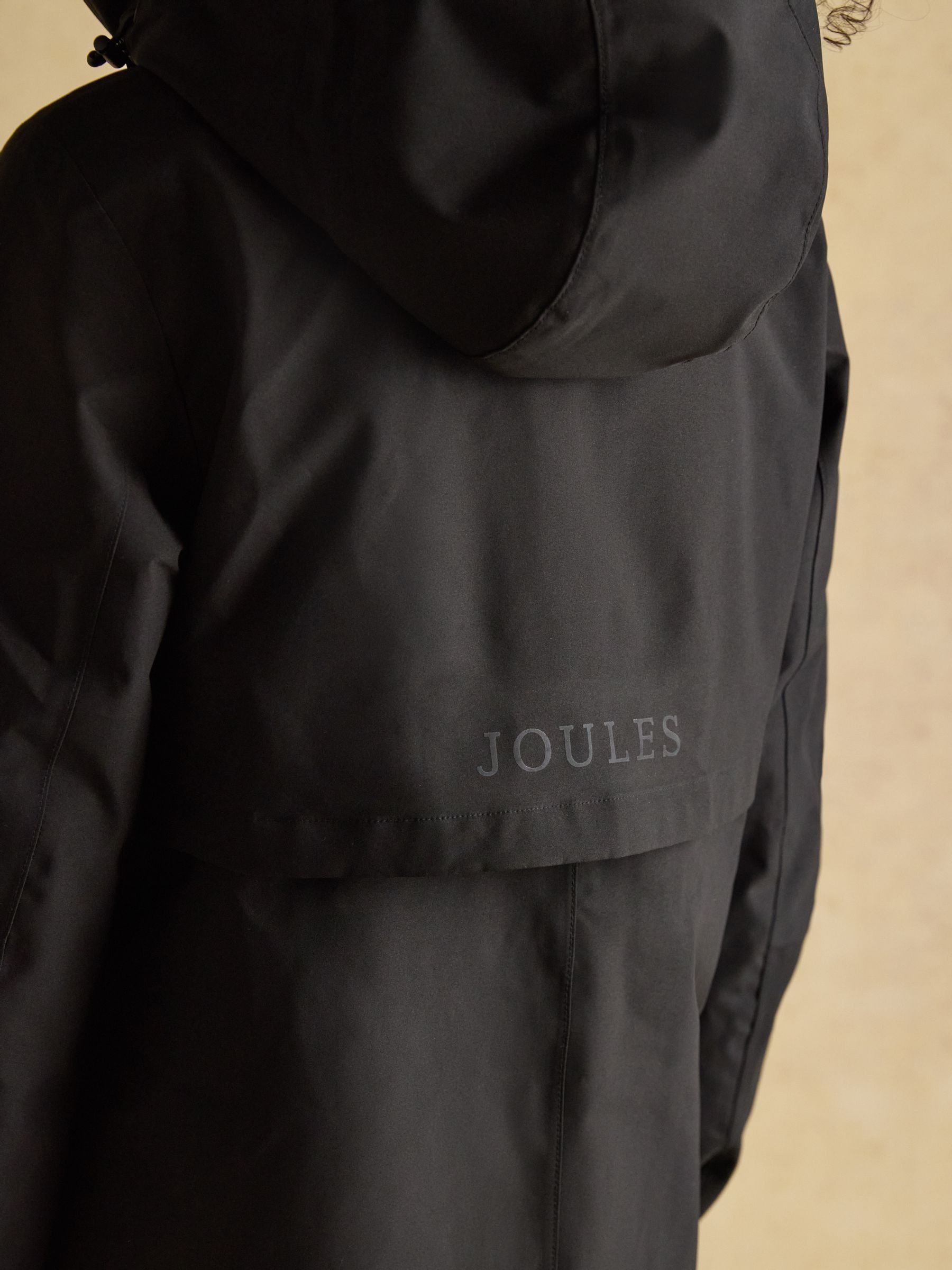 Buy Joules Rainaway Black Lightweight Waterproof Longline Raincoat with ...