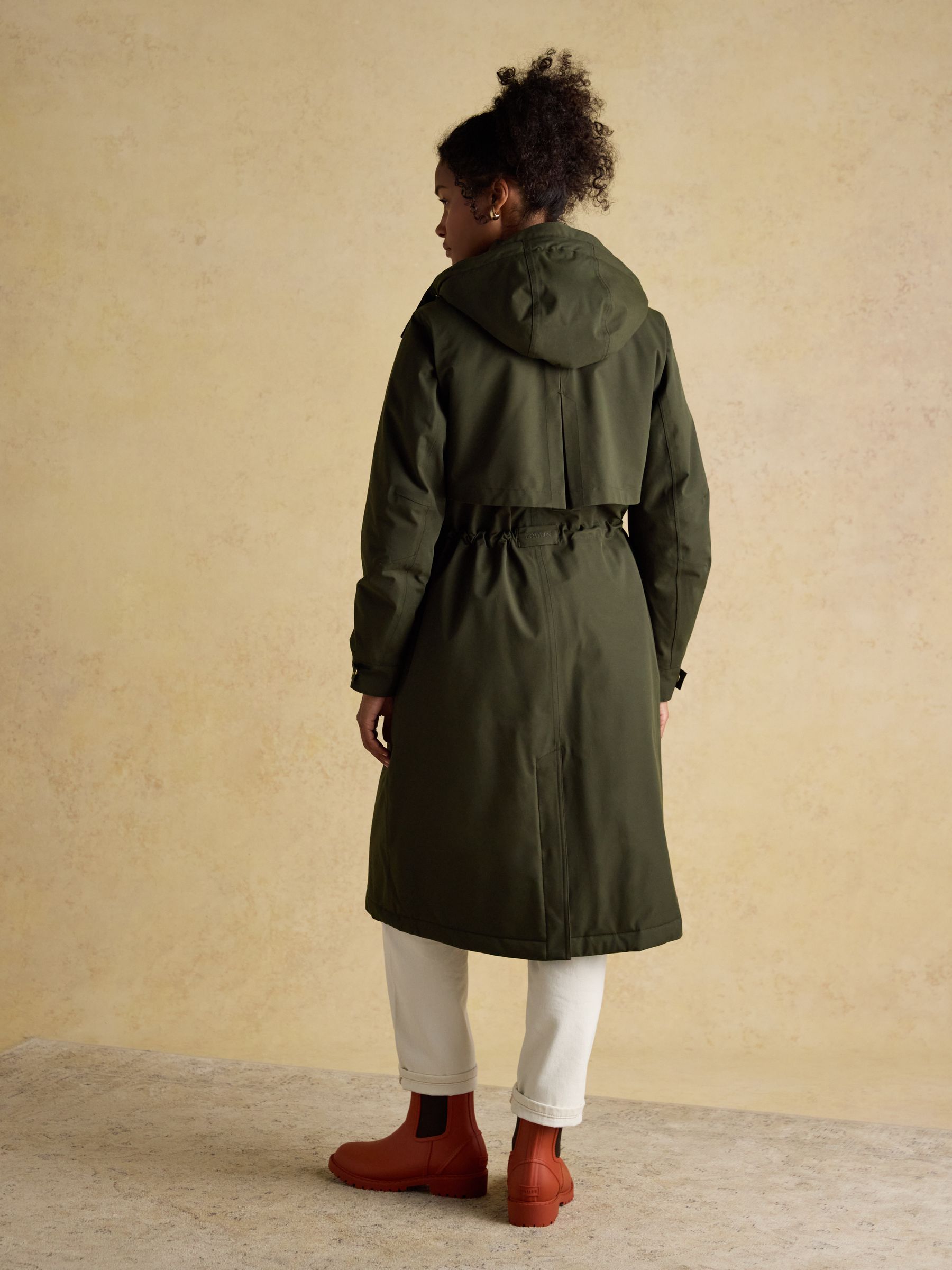Buy Joules Warmwell Green Waterproof Fleece Lined Raincoat with Hood ...