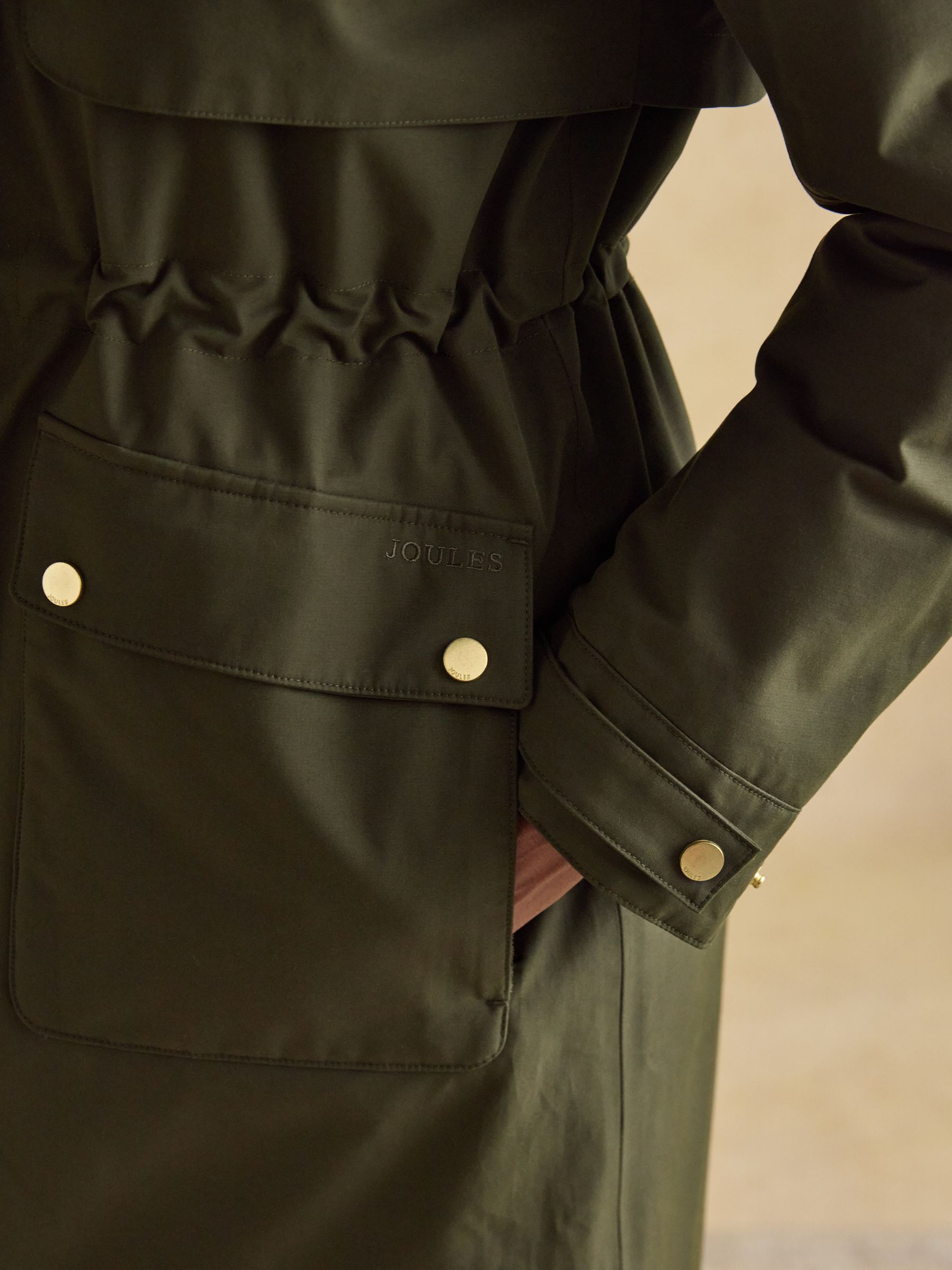 Buy Joules Warmwell Green Waterproof Fleece Lined Raincoat with Hood ...