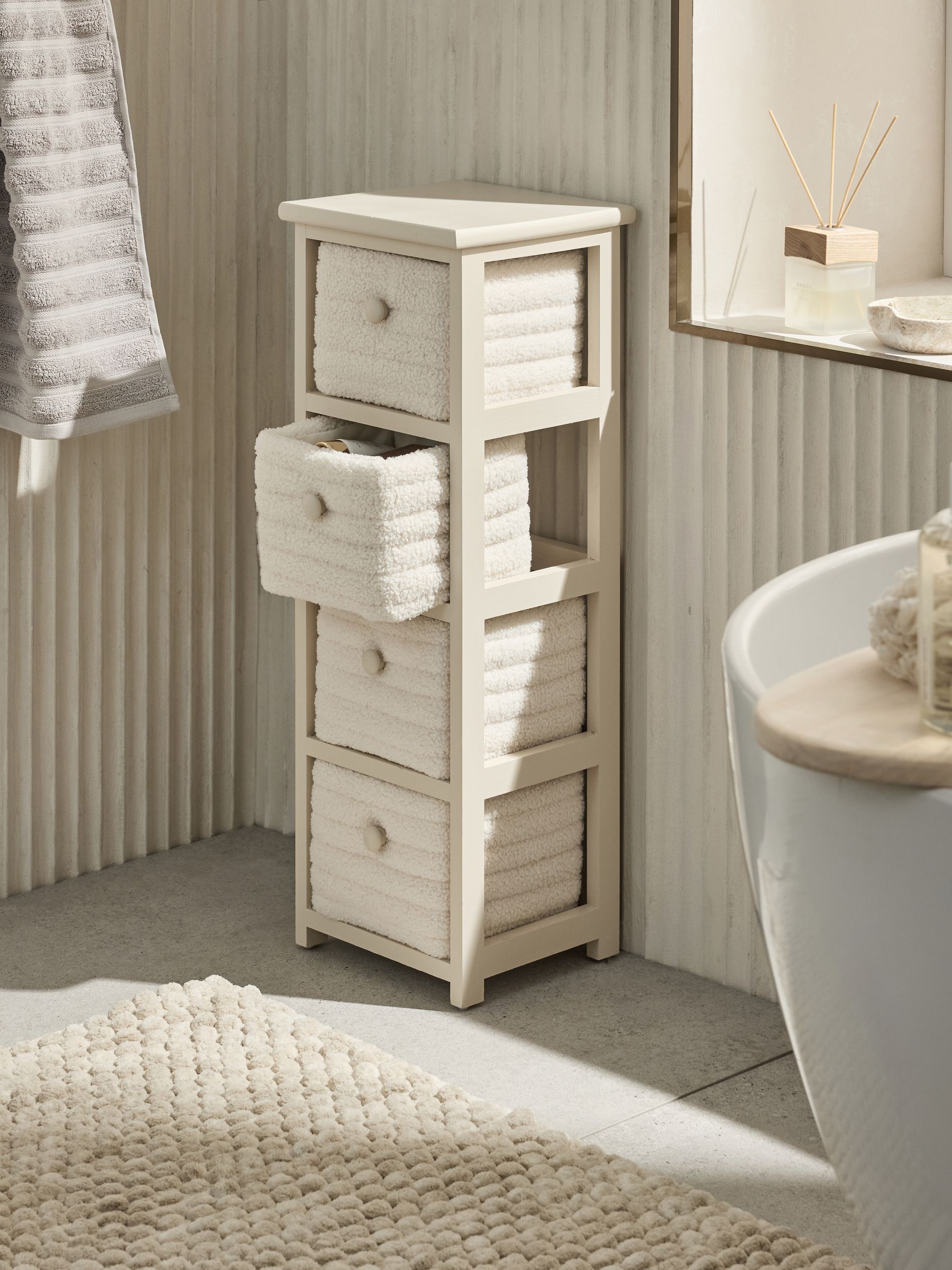 Buy Natural Rib Borg Storage Drawers from the Next UK online shop