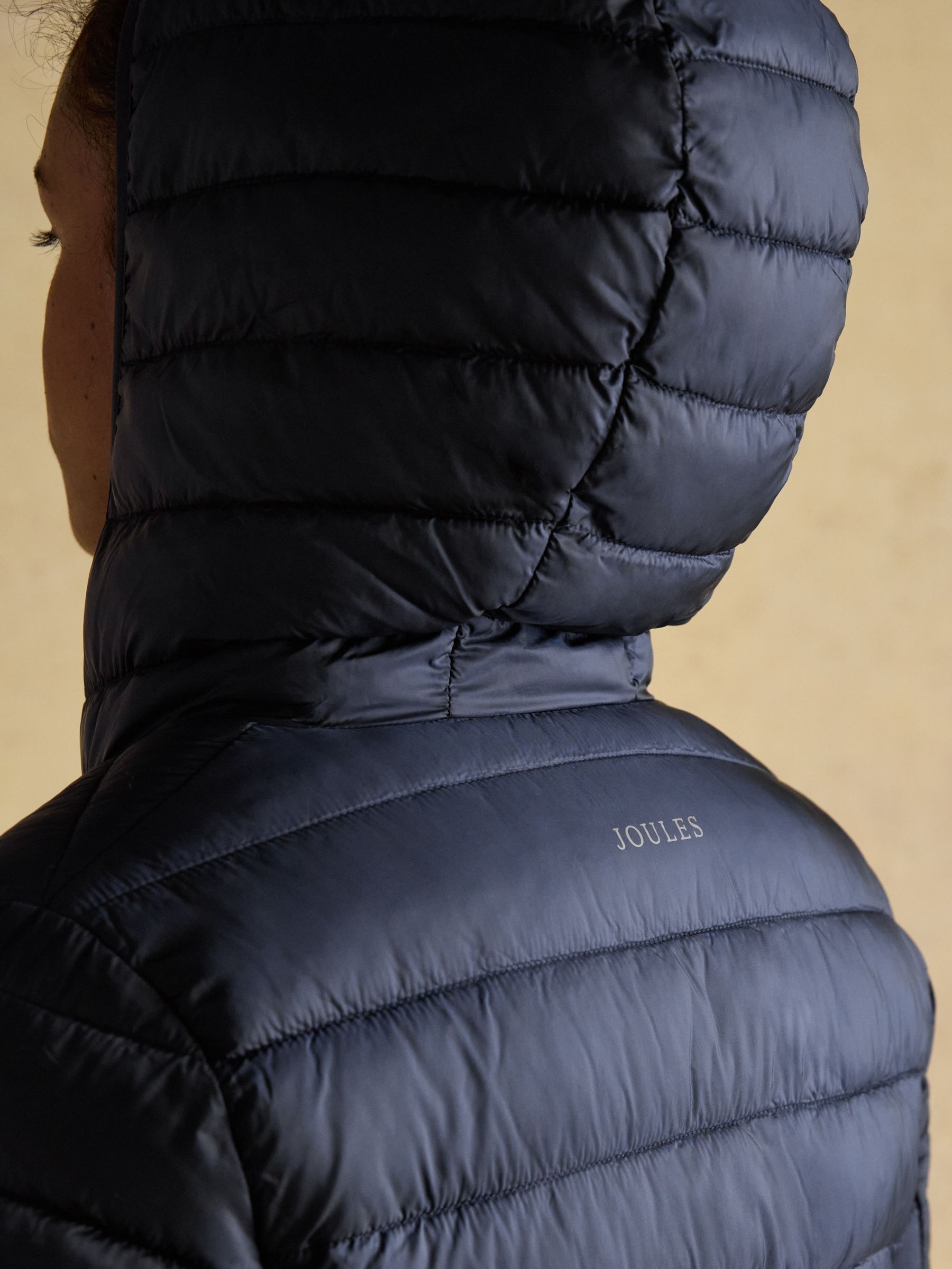 Buy Joules Kenley Navy Showerproof Long Padded Coat with Hood from the ...