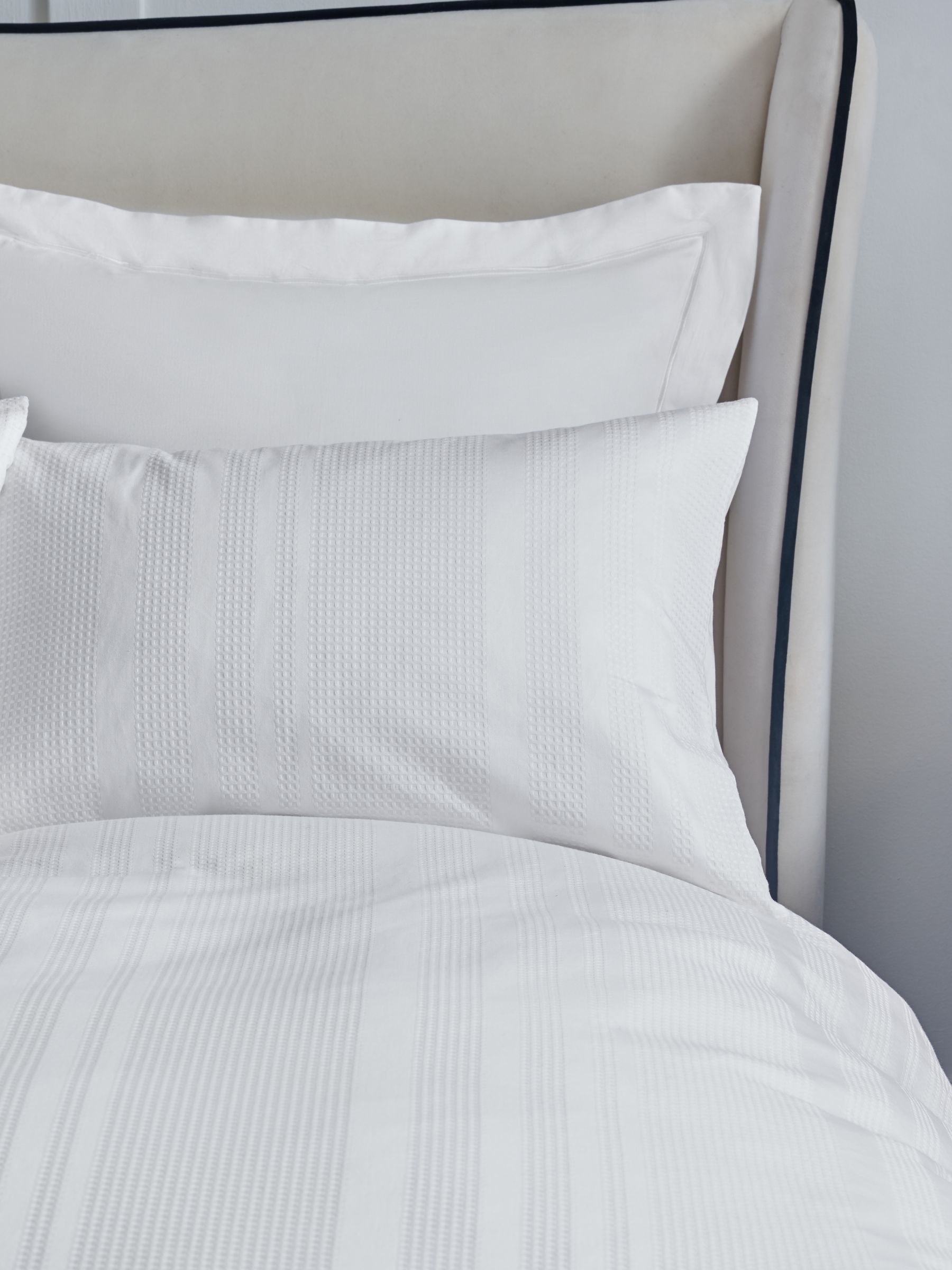 Buy White 100% Cotton Waffle 300 Thread Count Sateen Duvet Cover and Pillowcase Set from the ...