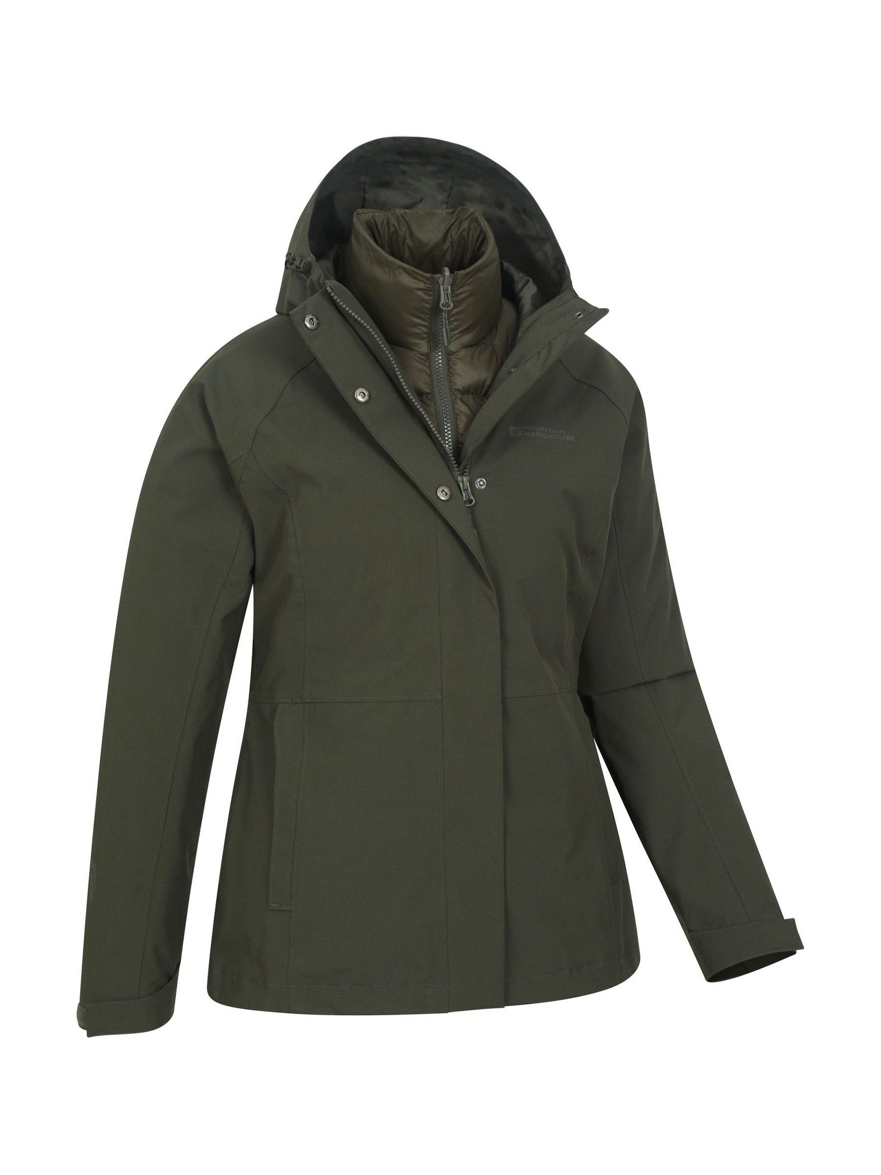 Buy Mountain Warehouse Green Alaskan Womens 3-in-1 Waterproof Jacket ...