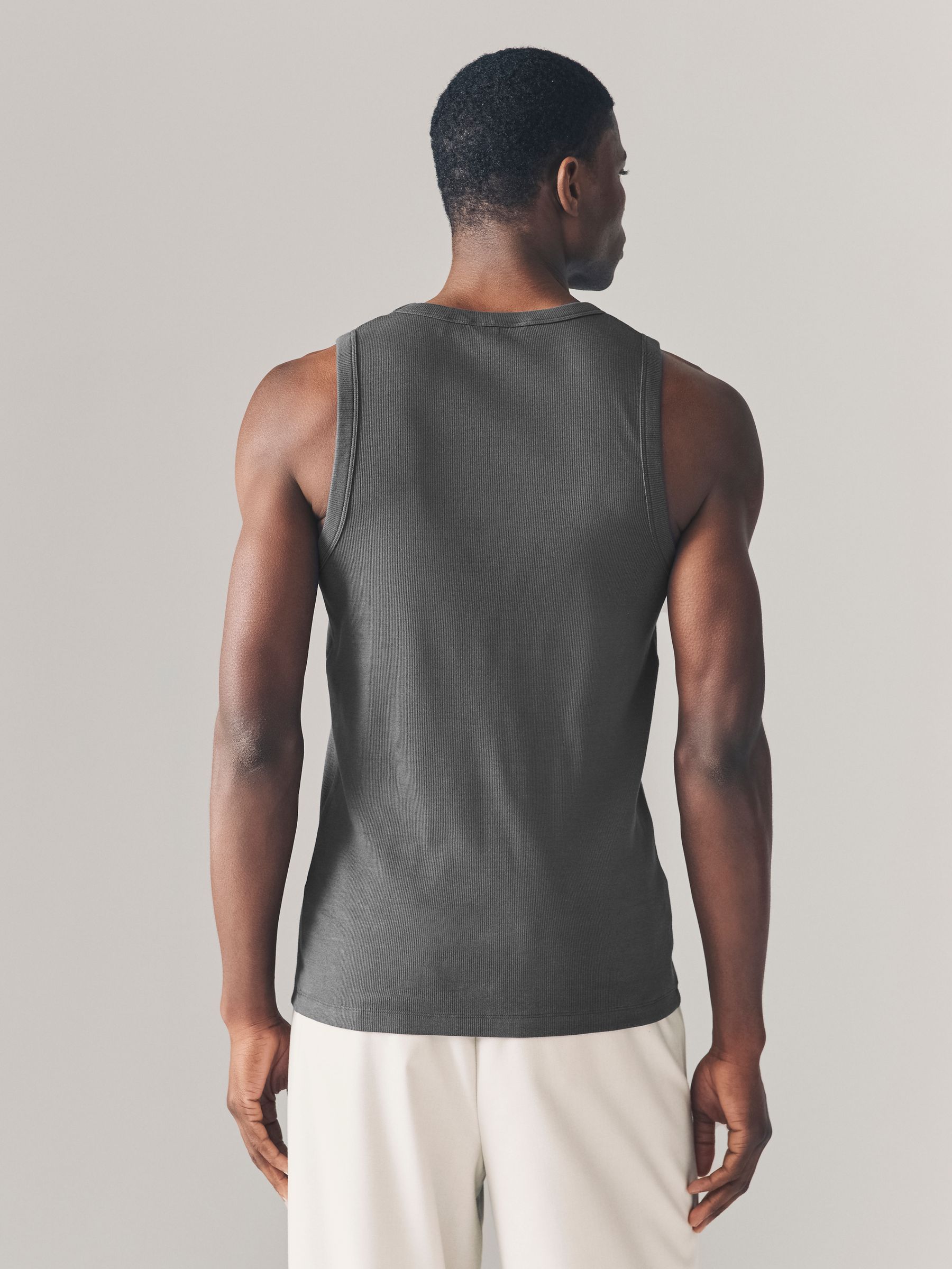 Buy Grey Slim Fit Ribbed Vests from the Next UK online shop