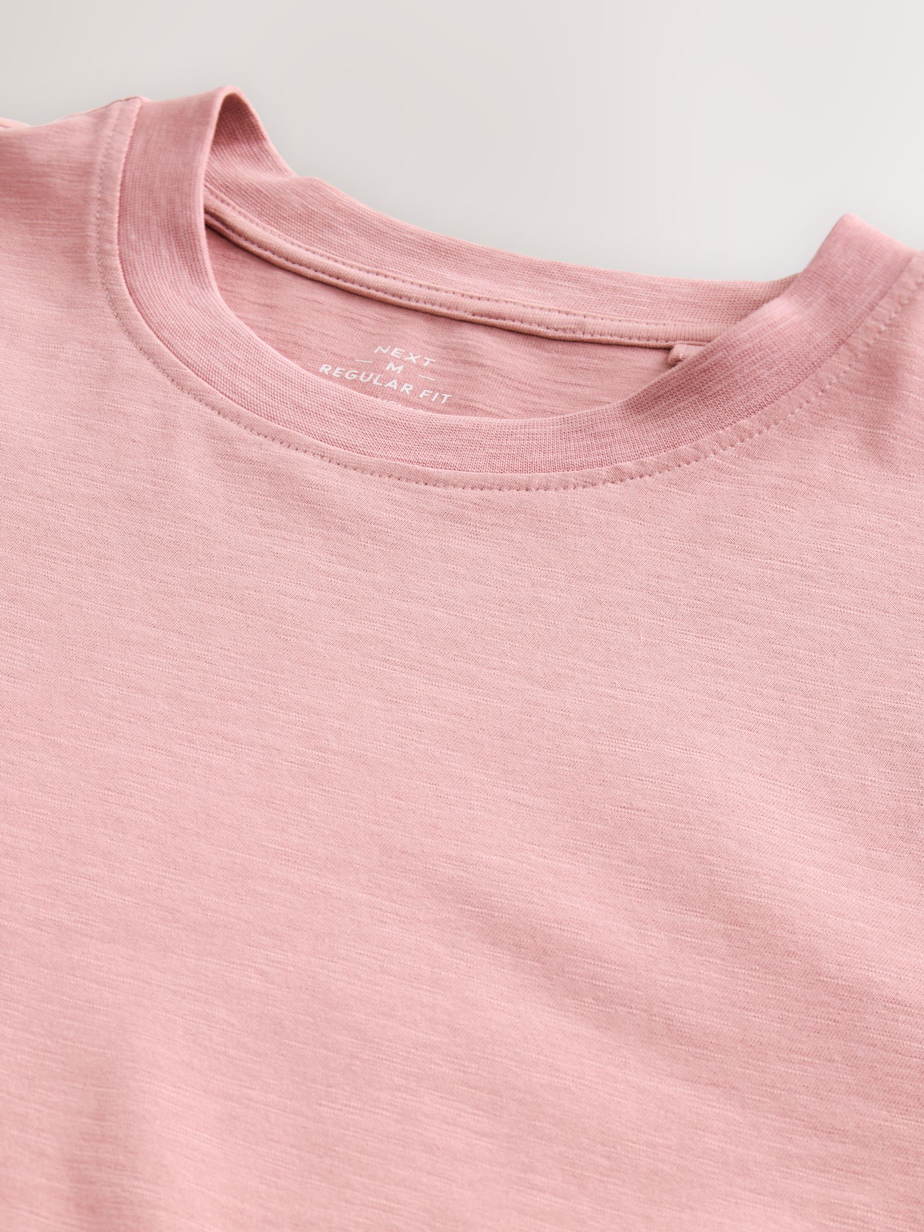 Buy Pink 100% Cotton Short Sleeve Slub T-Shirt from the Next UK online shop
