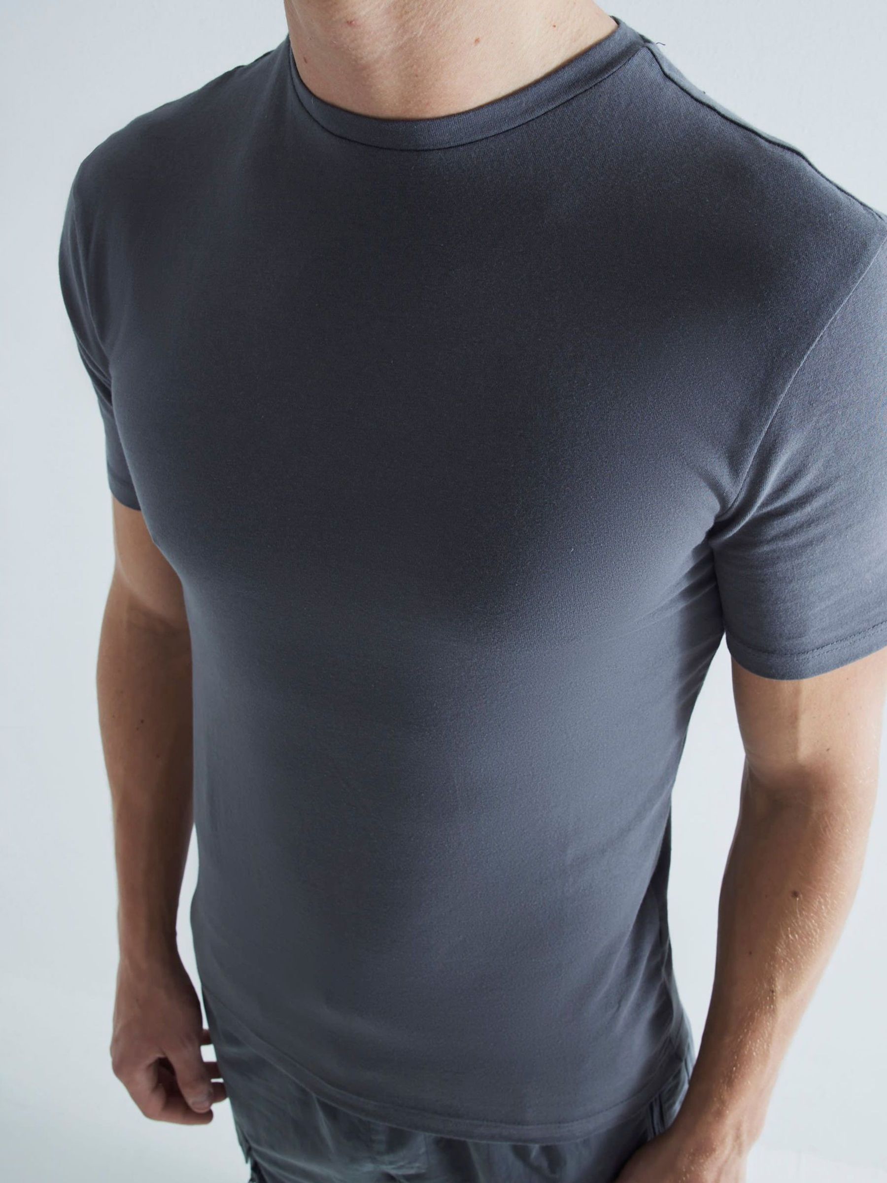 Buy River Island Grey Muscle Fit Crew Neck Cotton Jersey T-Shirts 3 ...