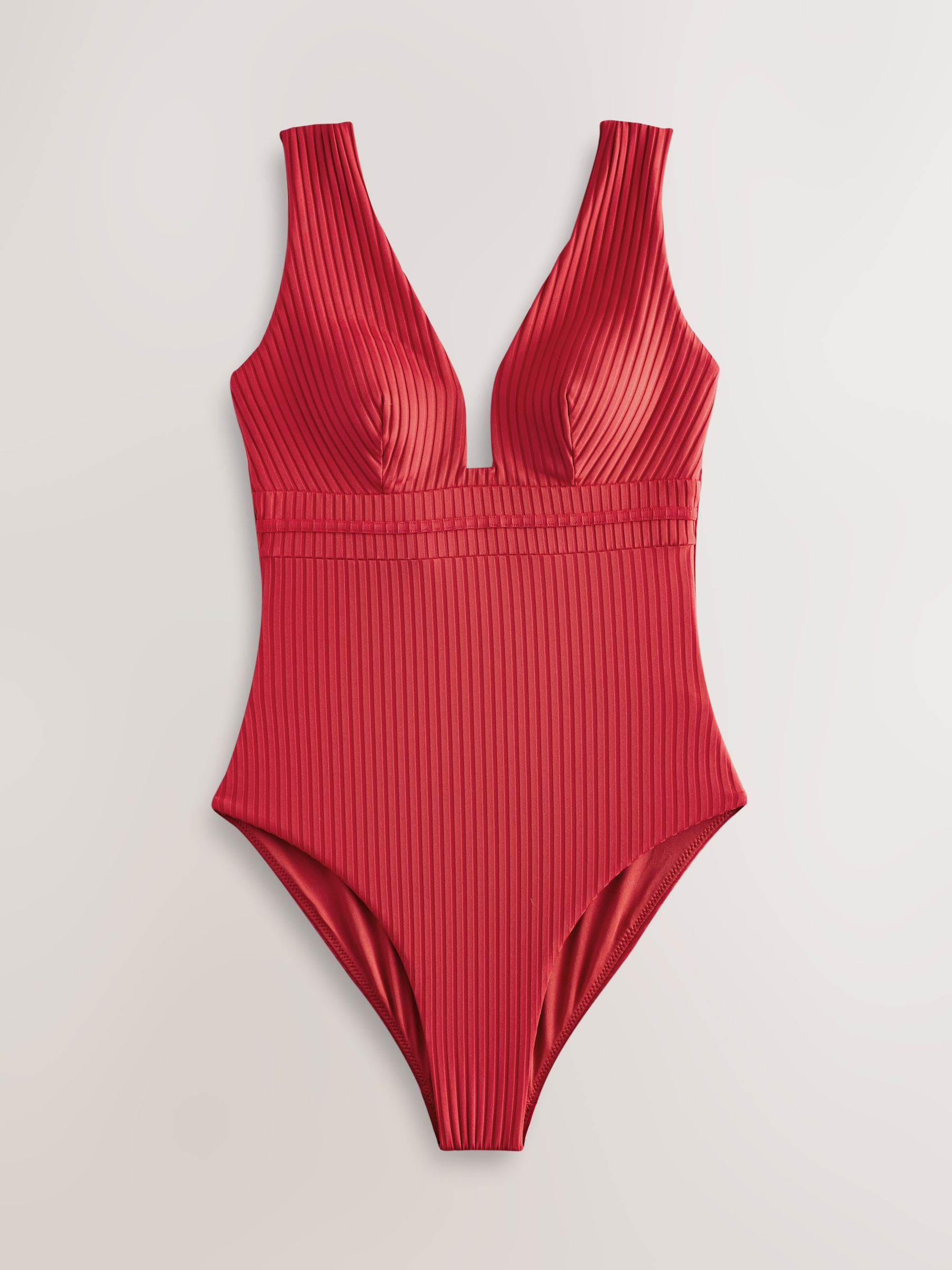 Buy Red Rib Plunge Shaping Tummy Control Swimsuit from Next Australia