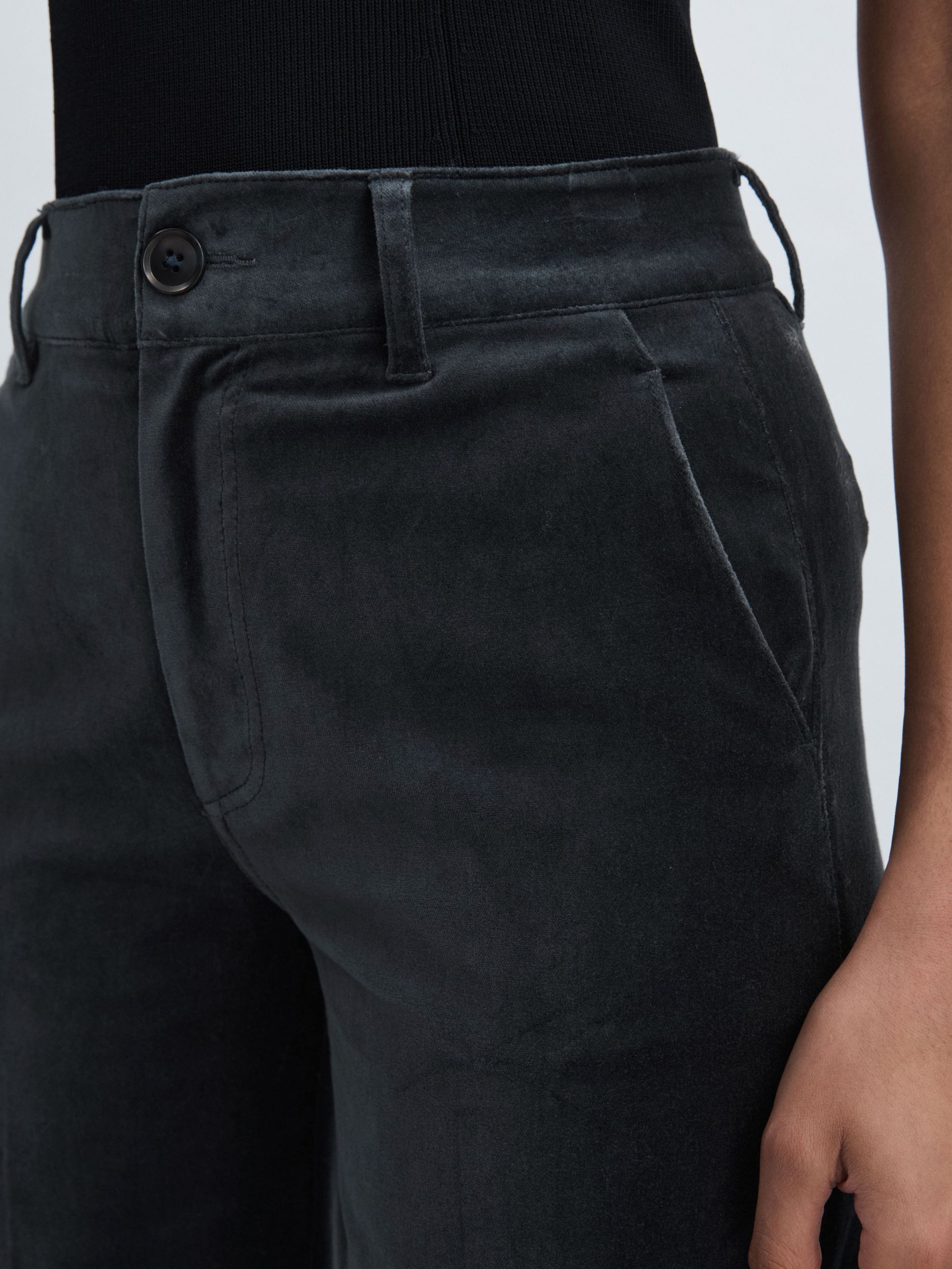 Buy Paige Calico Blue Velvet Wide-Leg Trousers from Next Ireland