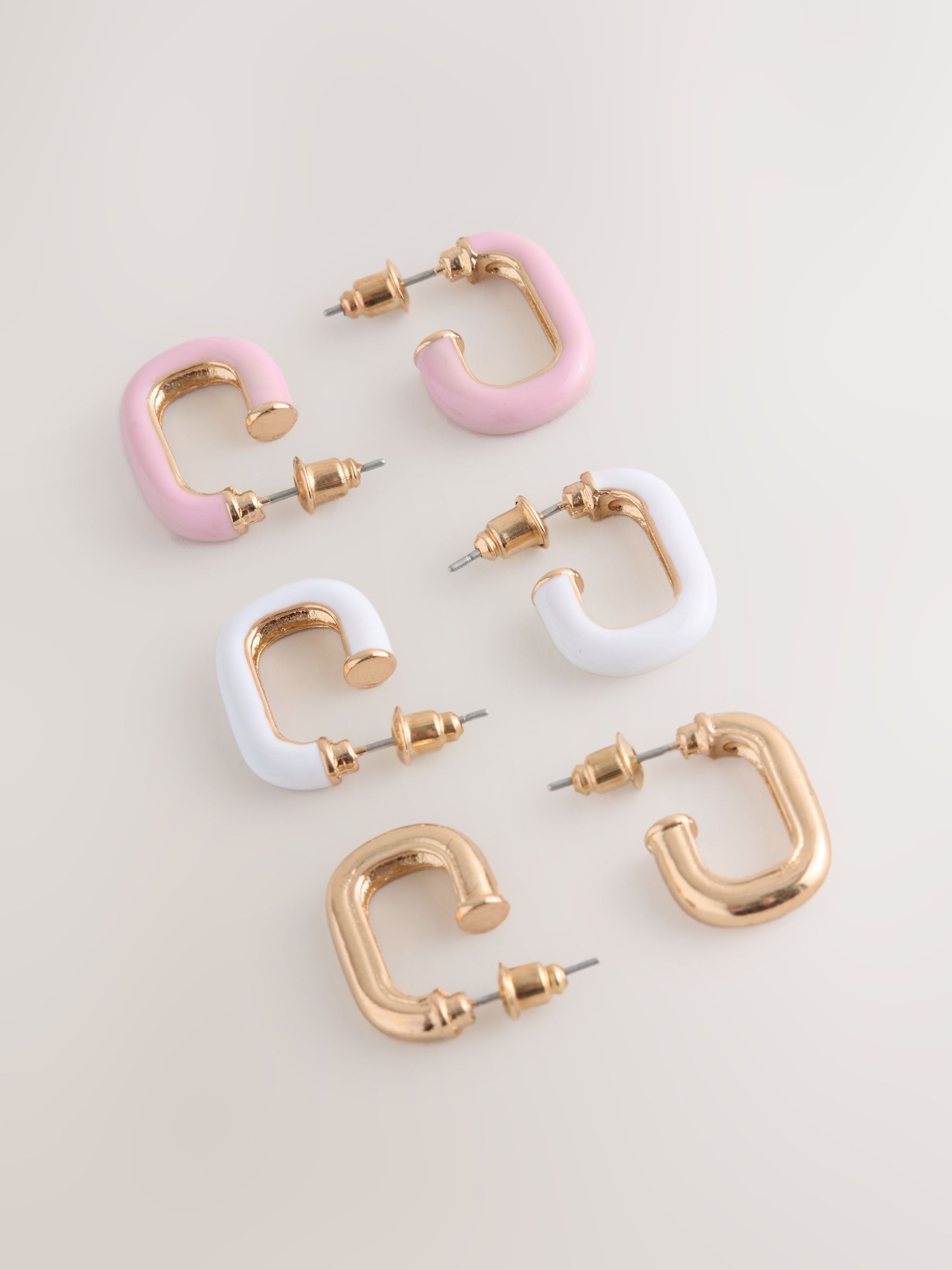 Buy Pink Enamel Hoop Earrings Pack from the Next UK online shop