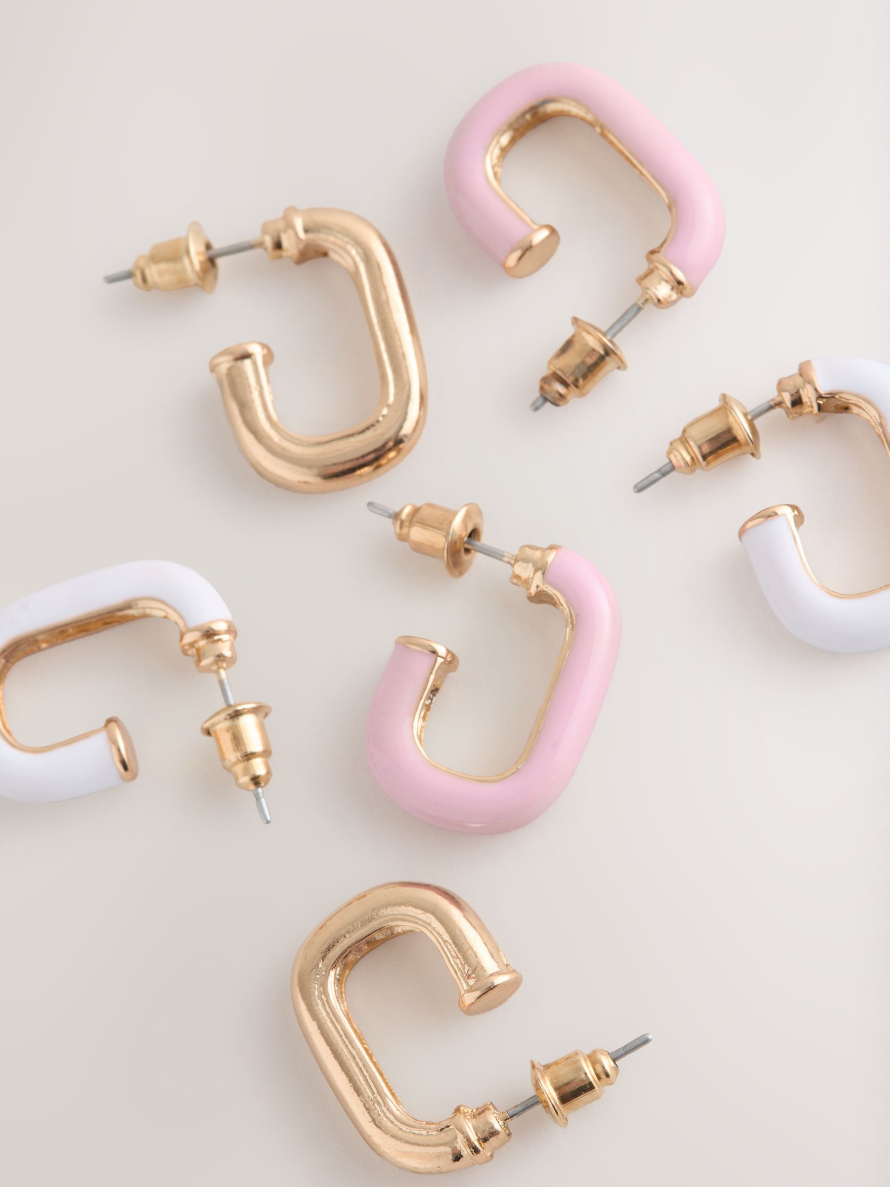 Buy Pink Enamel Hoop Earrings Pack from the Next UK online shop