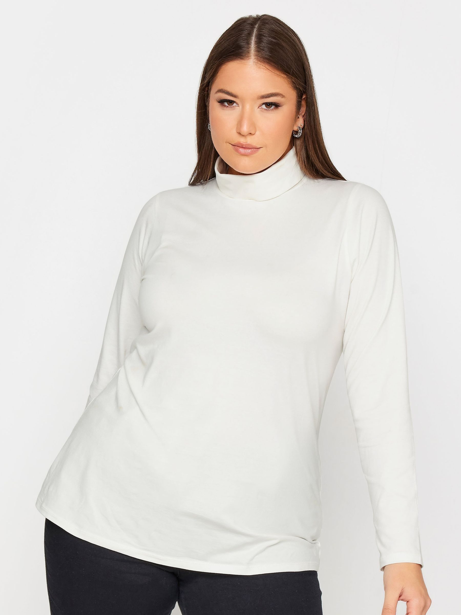 Buy Yours Curve Natural Long Sleeve Turtle Neck Tops 2 Pack from the ...