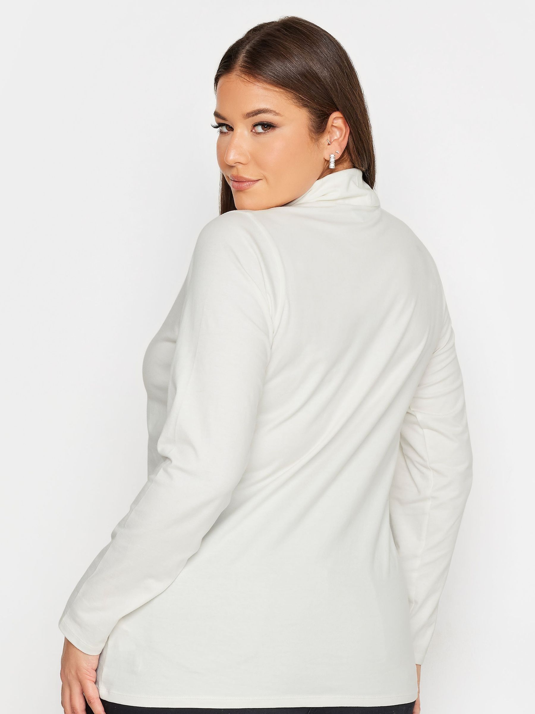 Buy Yours Curve Natural Long Sleeve Turtle Neck Tops 2 Pack from the ...