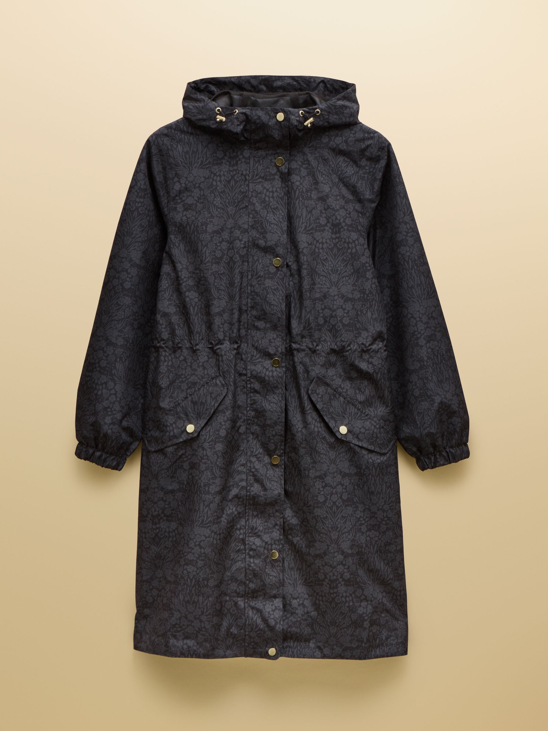 Buy Joules Holkham Black Waterproof Packable Raincoat With Hood from ...